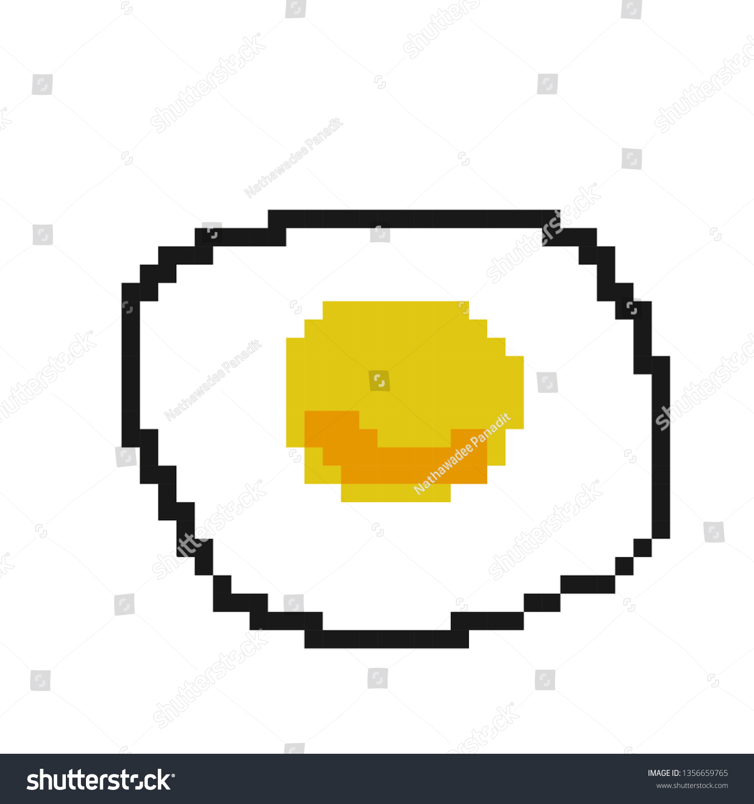 Pixel Art Fried Egg Stock Vector (Royalty Free) 1356659765