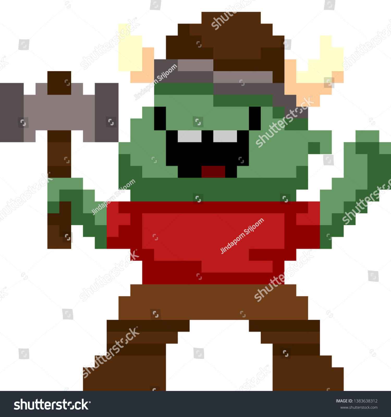 Stock vektor „Pixel Art Giant Version Cartoon“ (bez autorských poplatků ...
