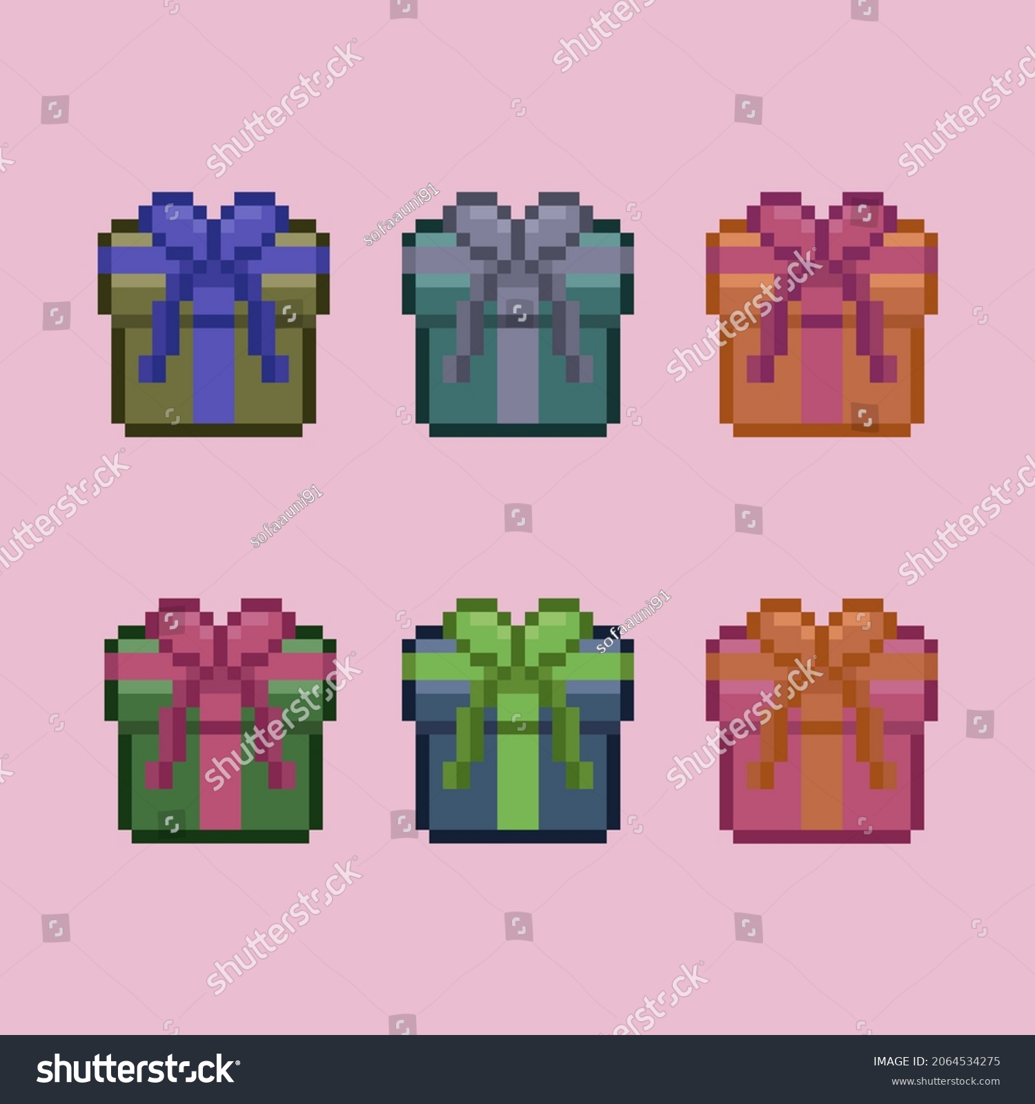 Pixel Art Gift Box Vector Illustration Stock Vector (Royalty Free ...