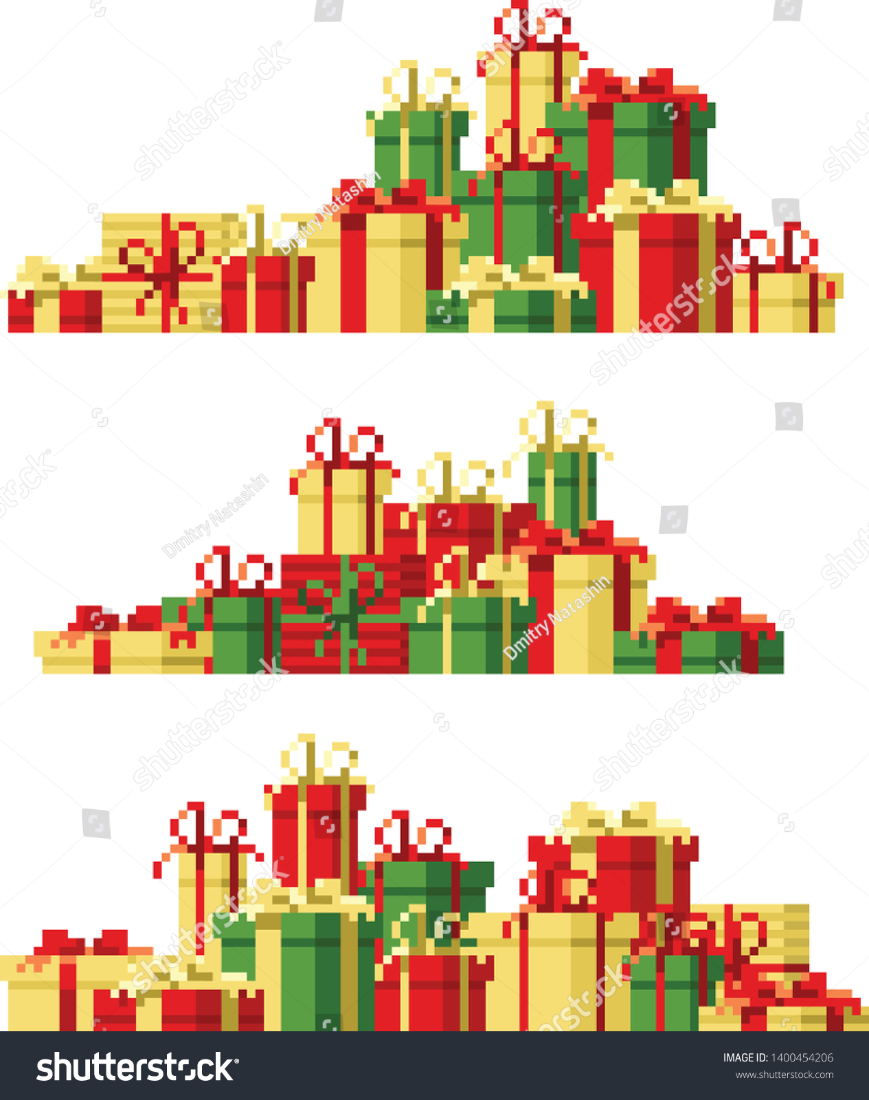 Pixel Art Gift Boxes Vector Illustration: vector de stock (libre de ...