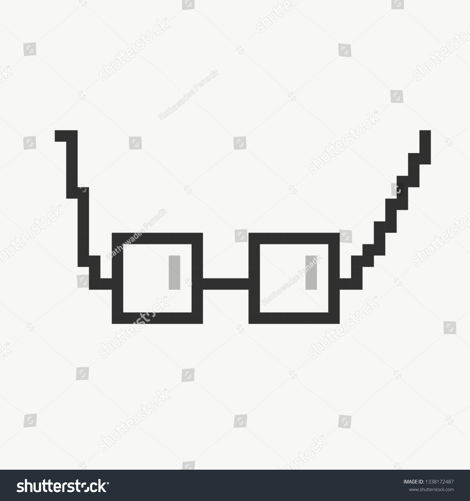 Pixel Art Glasses Stock Vector (Royalty Free) 1338172487