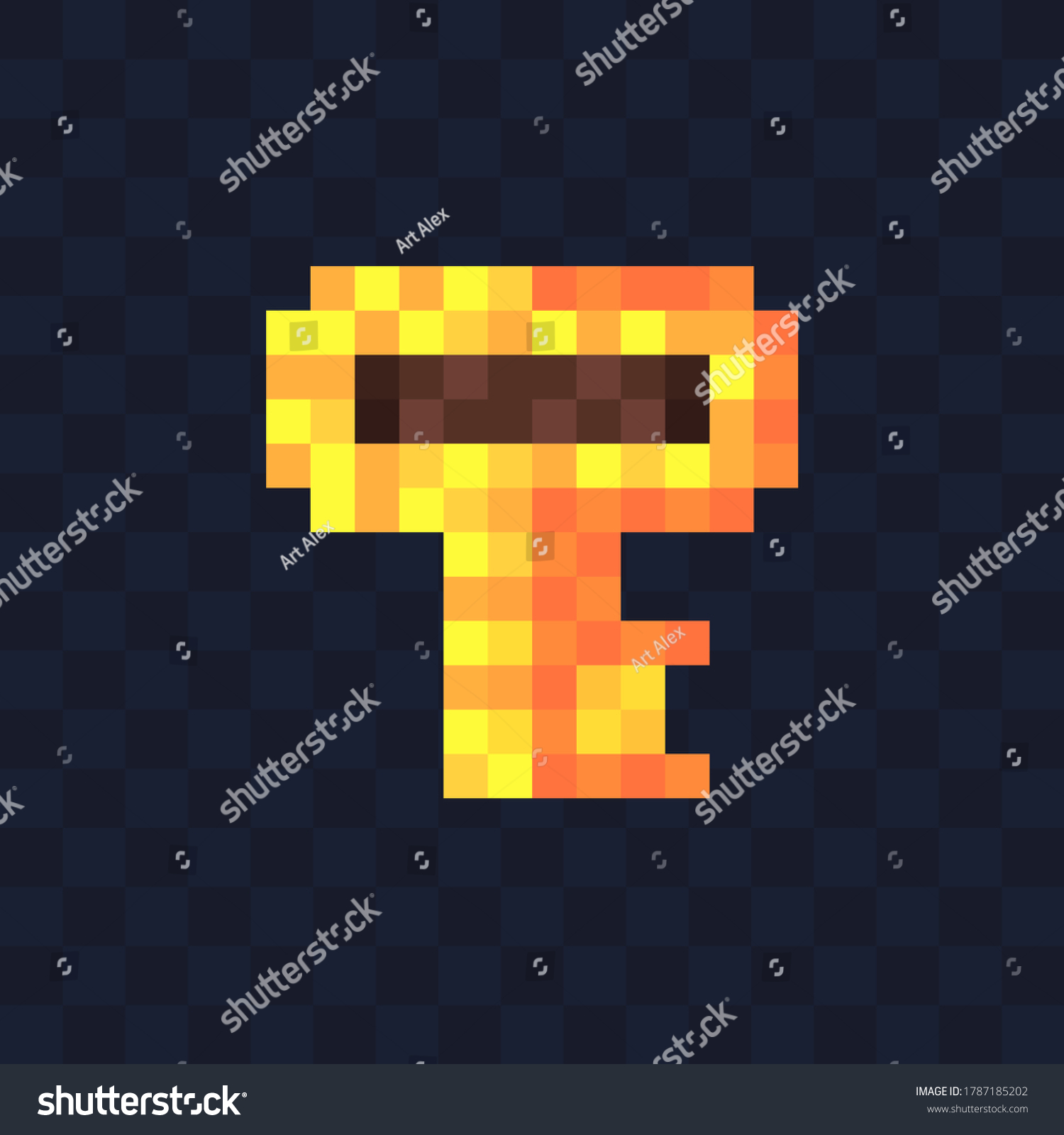 Pixel Art Gold Key Vector Pixel Stock Vector (Royalty Free) 1787185202 ...