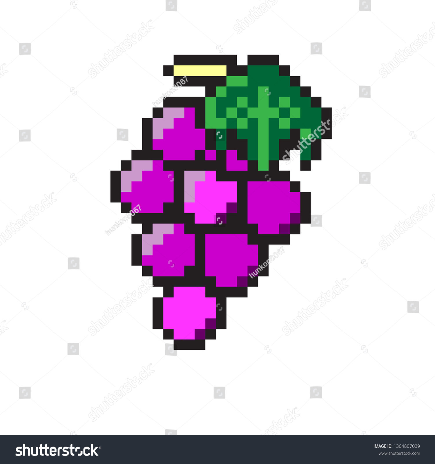 Pixel Art Grape: เวกเตอร์สต็อก (ปลอดค่าลิขสิทธิ์) 1364807039