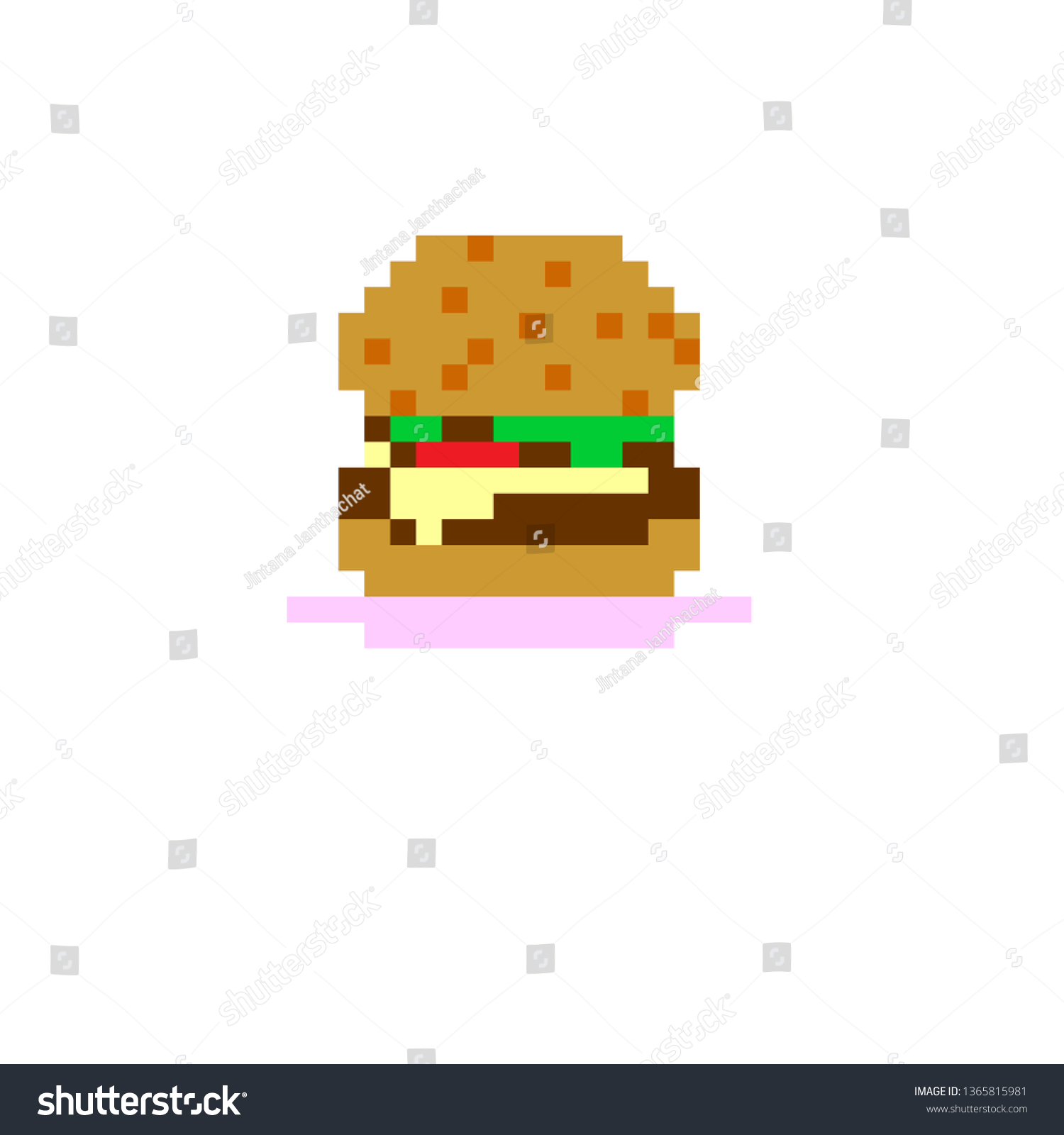 Pixel Art Hamburger: Vector có sẵn (miễn phí bản quyền) 1365815981 ...