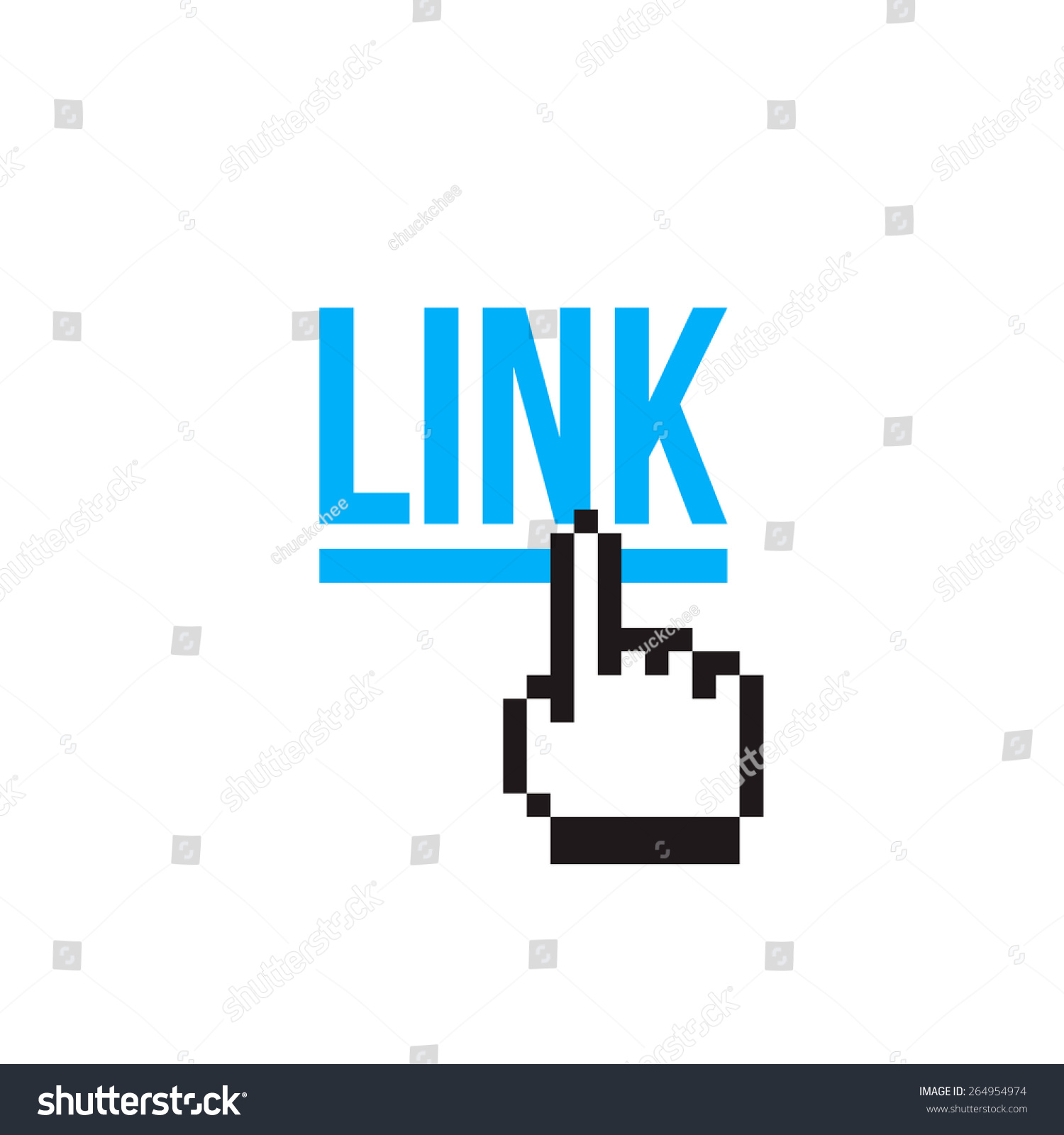 Vektor Stok Pixel Art Hand Cursor Pressing Link (Tanpa Royalti ...