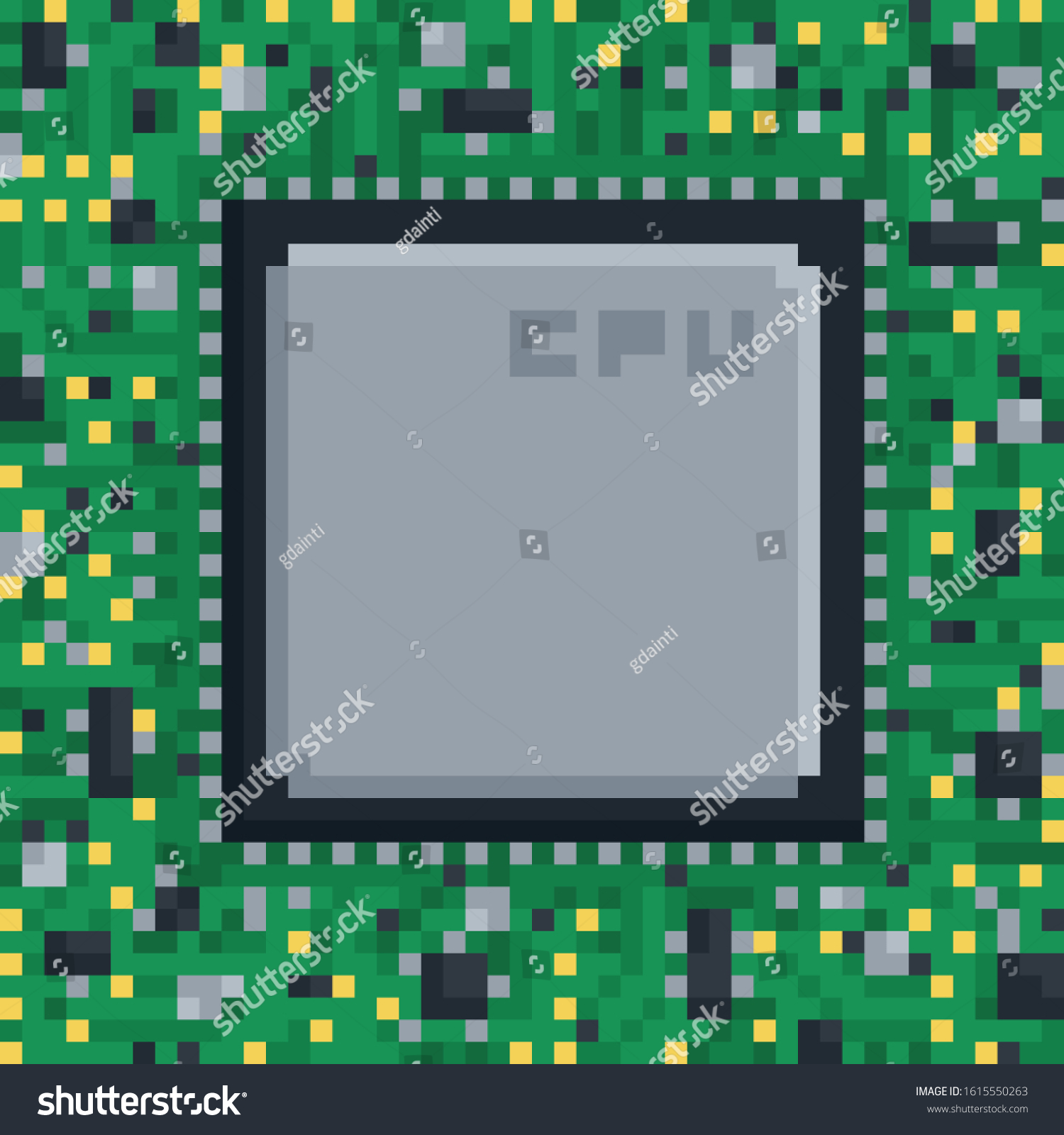 Pixel Art Hardware Illustration Circuit Board 스톡 벡터(로열티 프리) 1615550263 ...