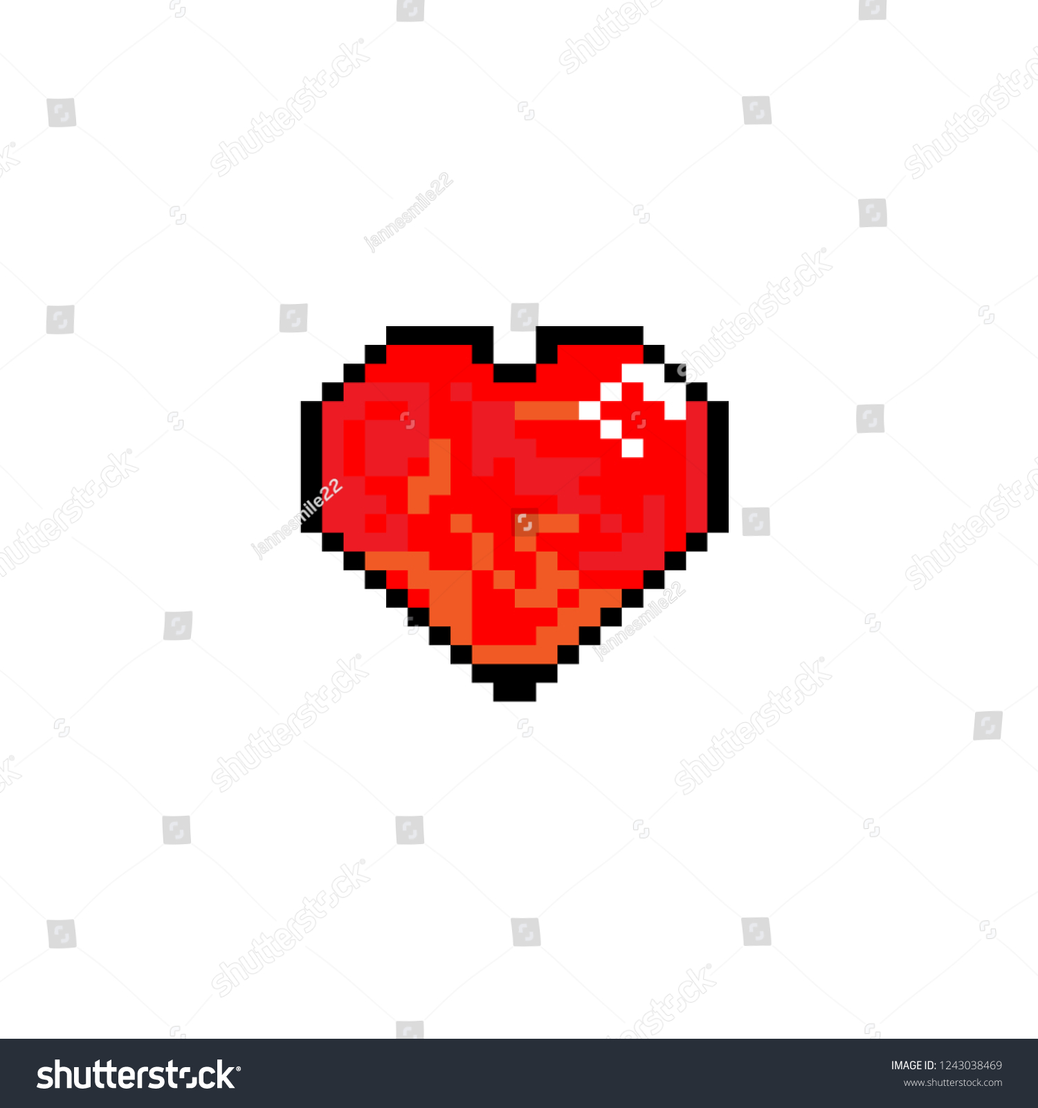 Pixel Art Heart 库存矢量图（免版税）1243038469 | Shutterstock