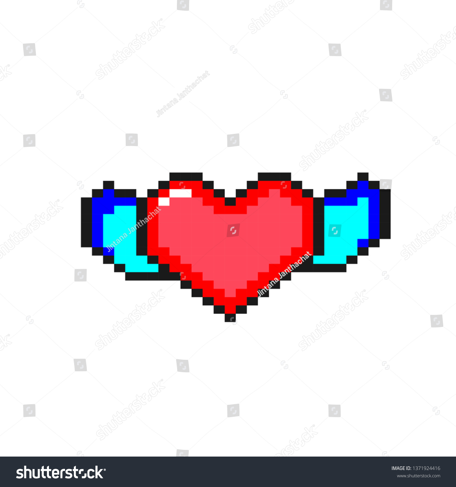 Pixel Art Heart Stock Vector (Royalty Free) 1371924416 | Shutterstock