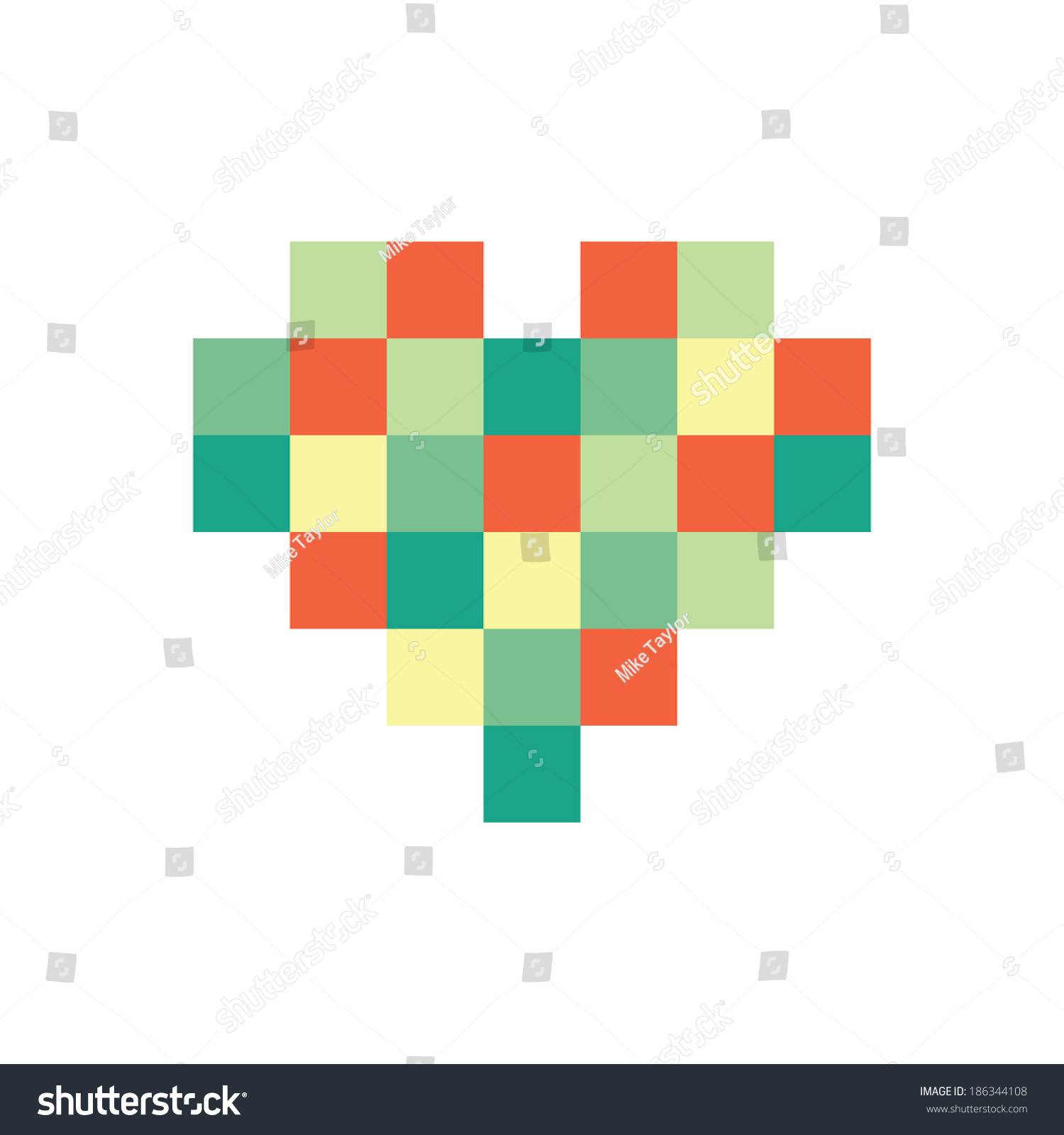 Pixel Art Heart Icon 库存矢量图（免版税）186344108 | Shutterstock