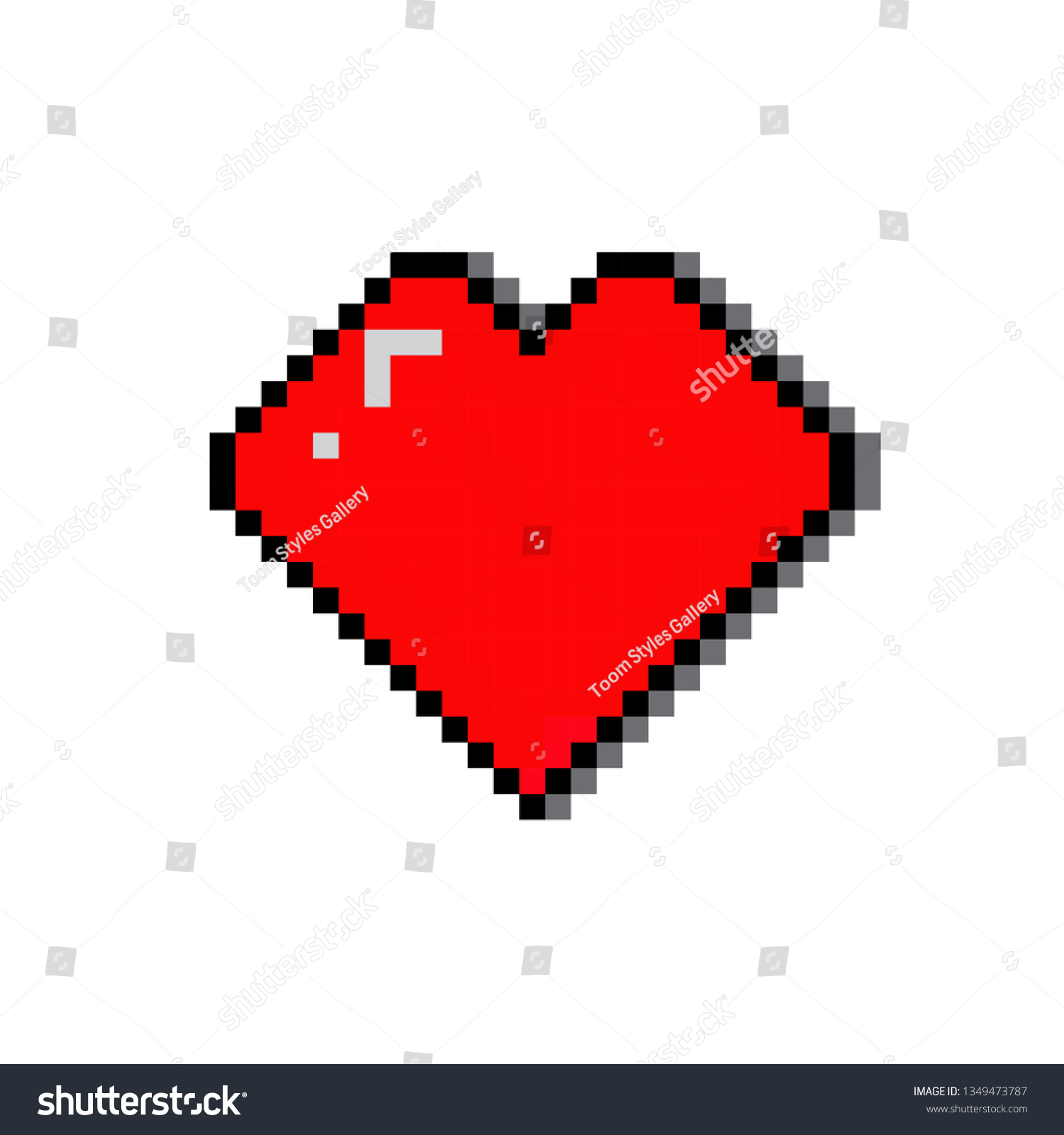 Pixel Art Heart On White Background: Vector có sẵn (miễn phí bản quyền ...