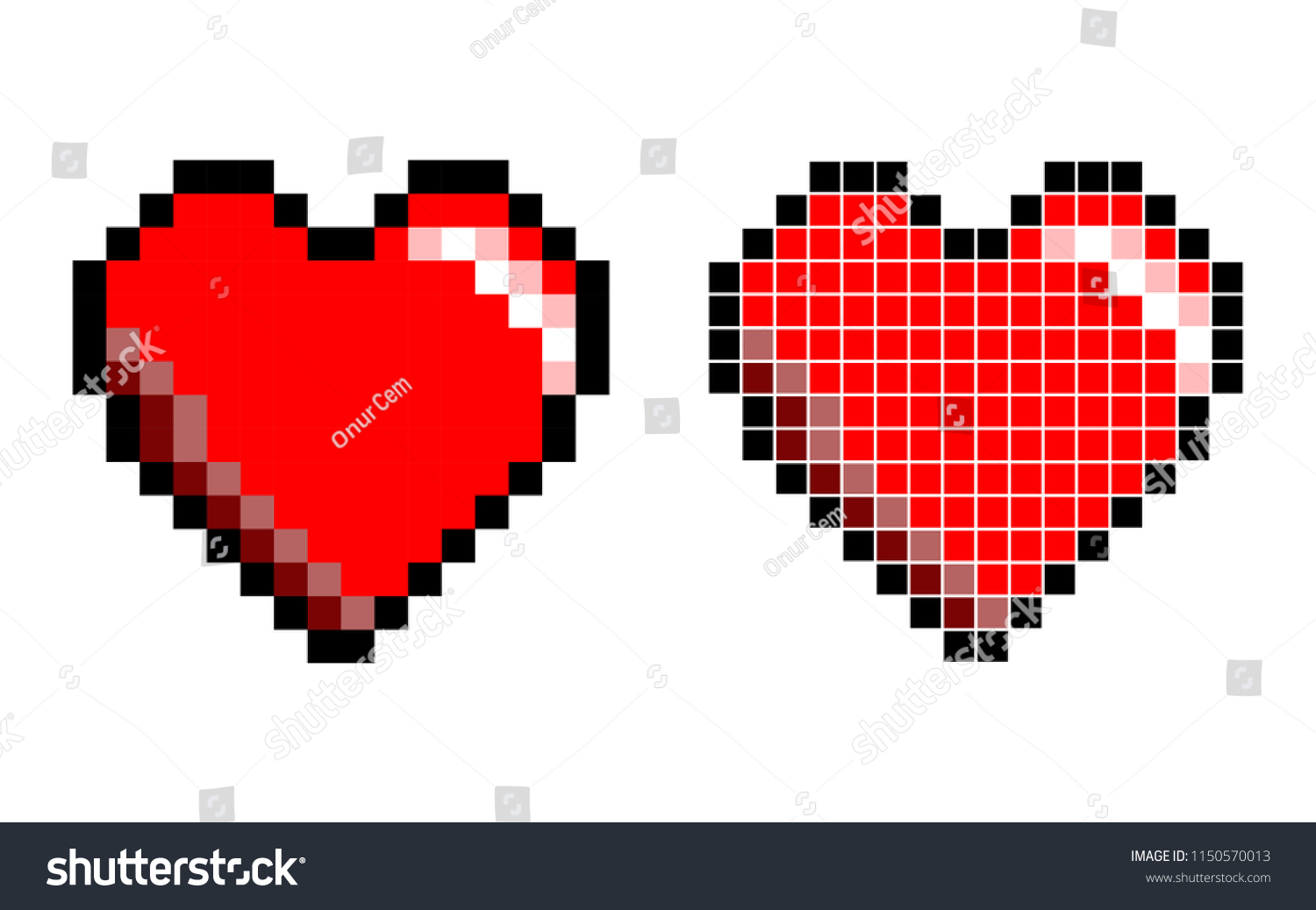 Pixel Art Heart Shape Stock Vector (Royalty Free) 1150570013