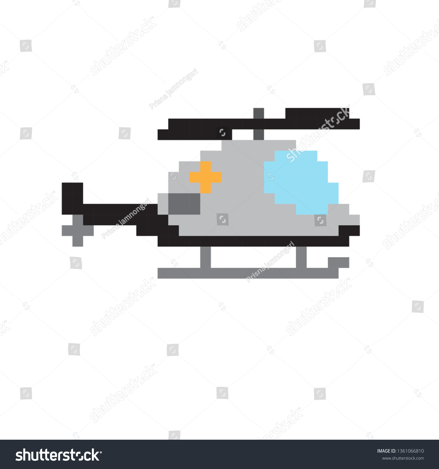 Pixel Art Helicopter: Vector có sẵn (miễn phí bản quyền) 1361066810 ...