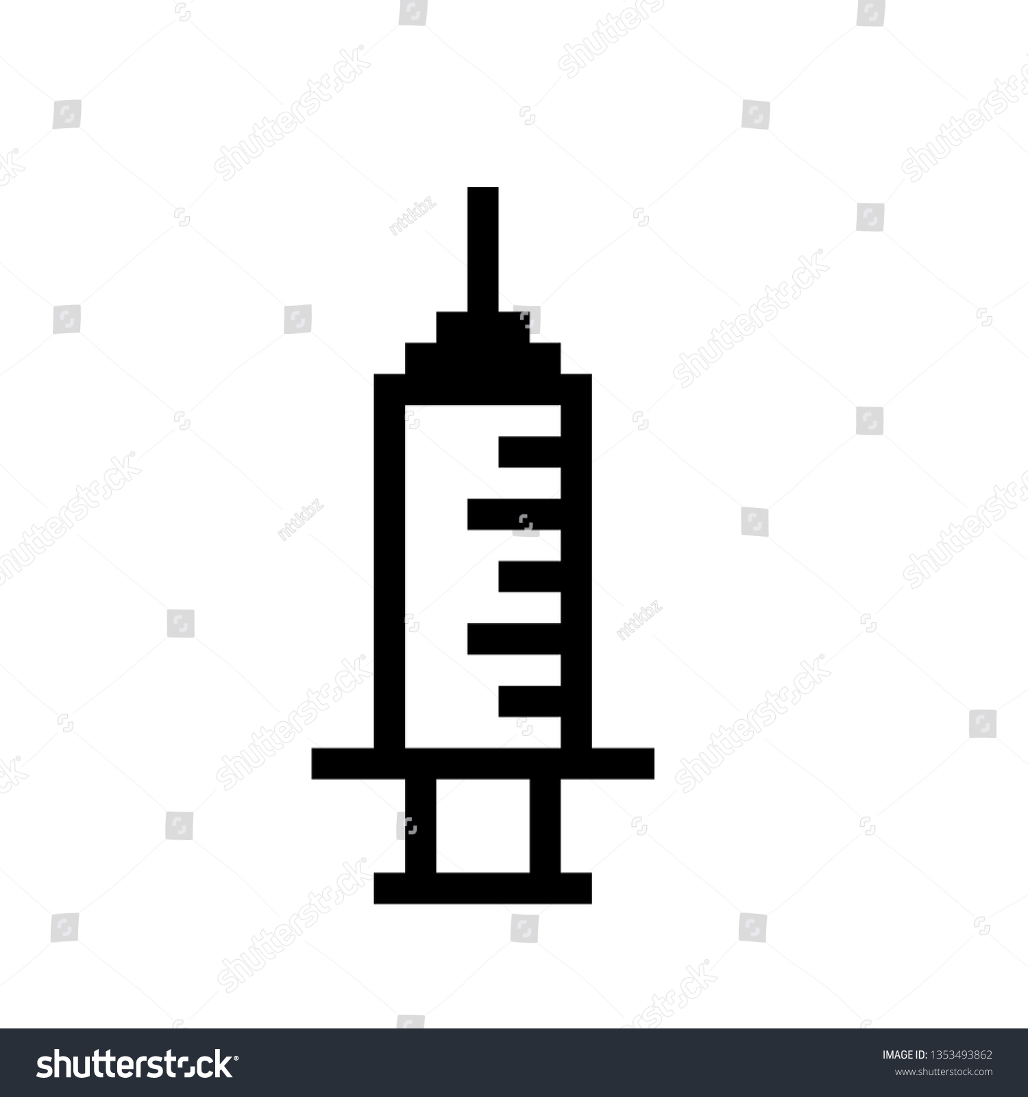 Pixel Art Hypodermic Syringe: vetor stock (livre de direitos ...