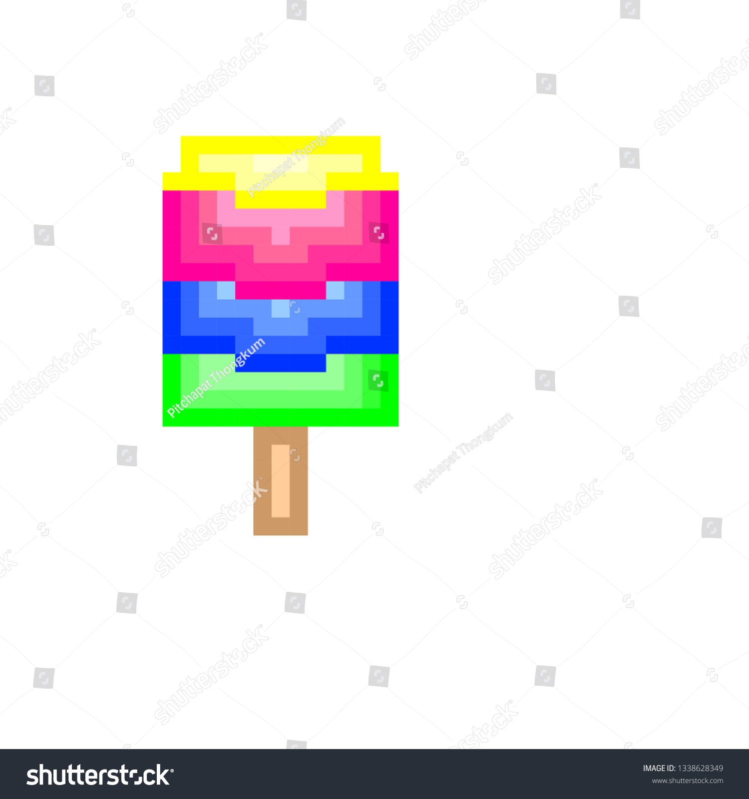 Pixel Art Ice Cream: vector de stock (libre de regalías) 1338628349 ...