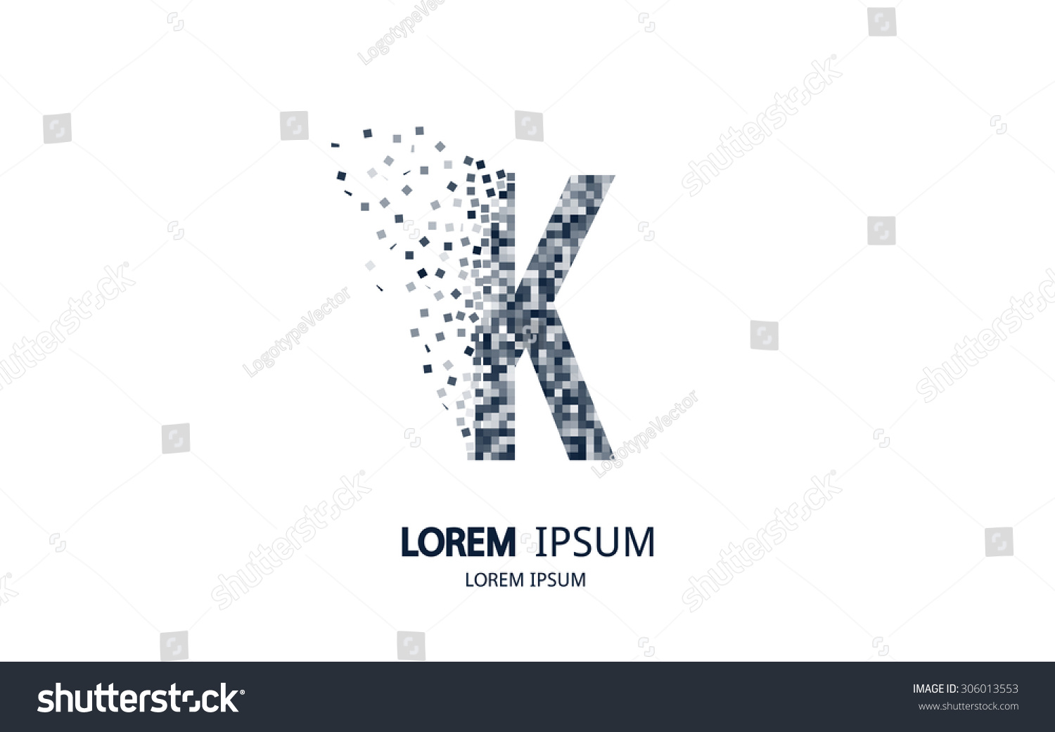 Pixel Art K Letter Logo Vector 库存矢量图（免版税）306013553 | Shutterstock