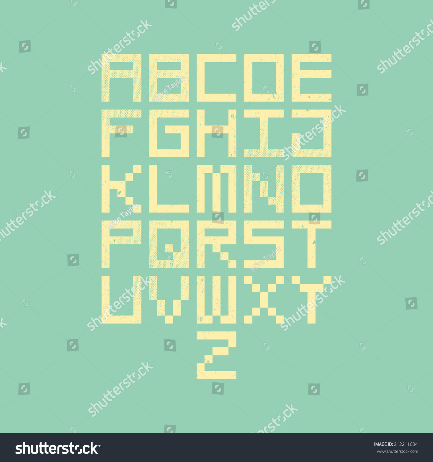Pixel Art Letters: vector de stock (libre de regalías) 212211634