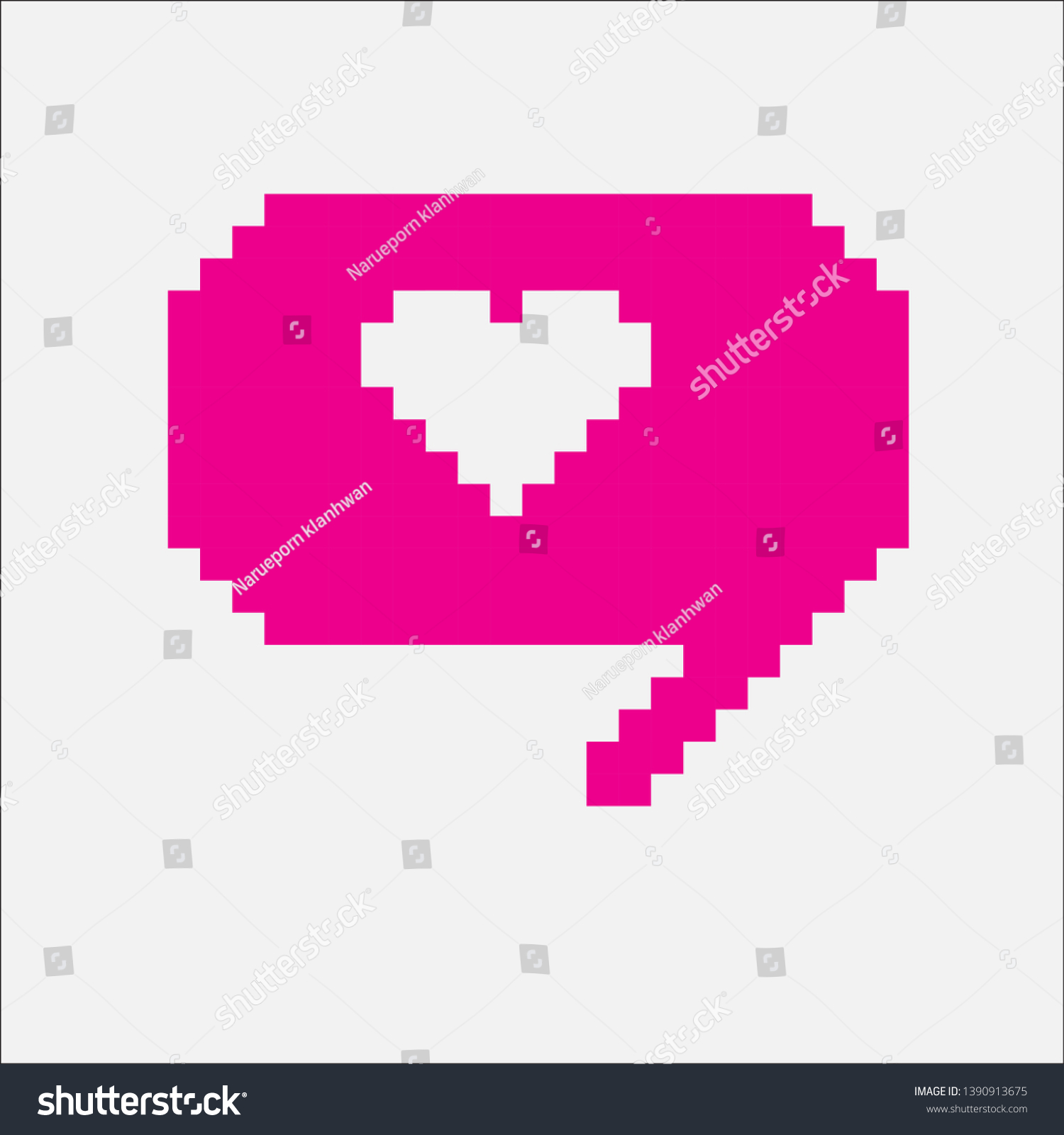 Pixel Art Love Message Pink Stock Vector (Royalty Free) 1390913675 ...