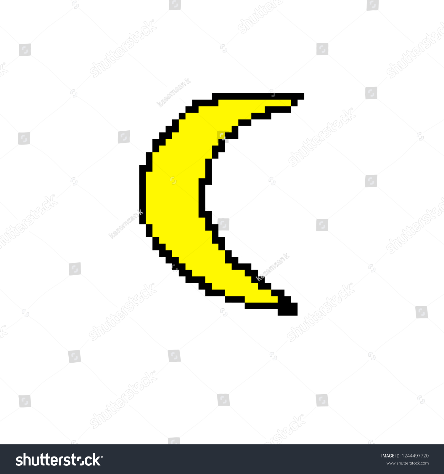 Pixel Art Luna Stock Vector (Royalty Free) 1244497720