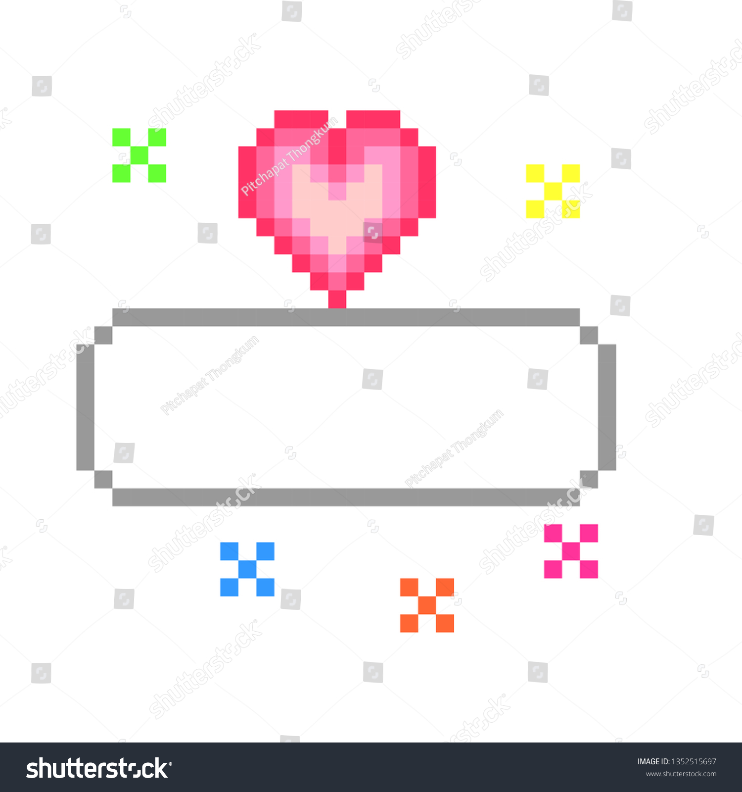Pixel Art Messages: เวกเตอร์สต็อก (ปลอดค่าลิขสิทธิ์) 1352515697 ...