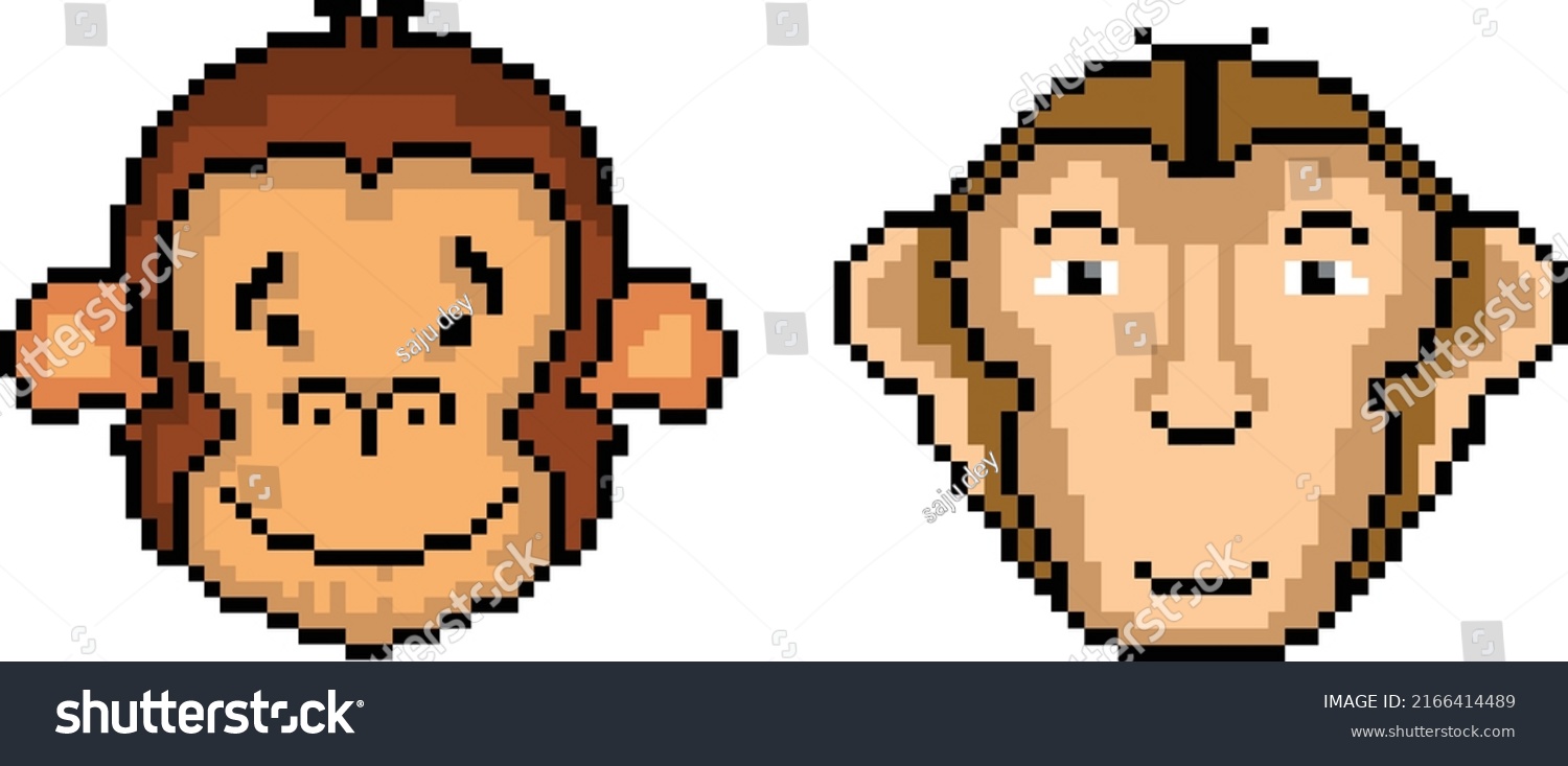 Pixel Art Monkey Modern Pixel Design Stock Vector (Royalty Free ...