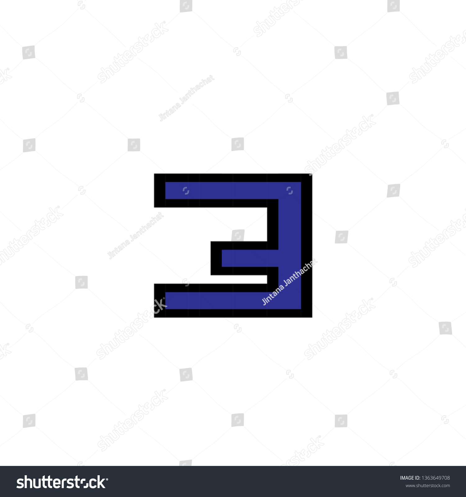 Pixel Art Number3 Stock Vector (Royalty Free) 1363649708 | Shutterstock