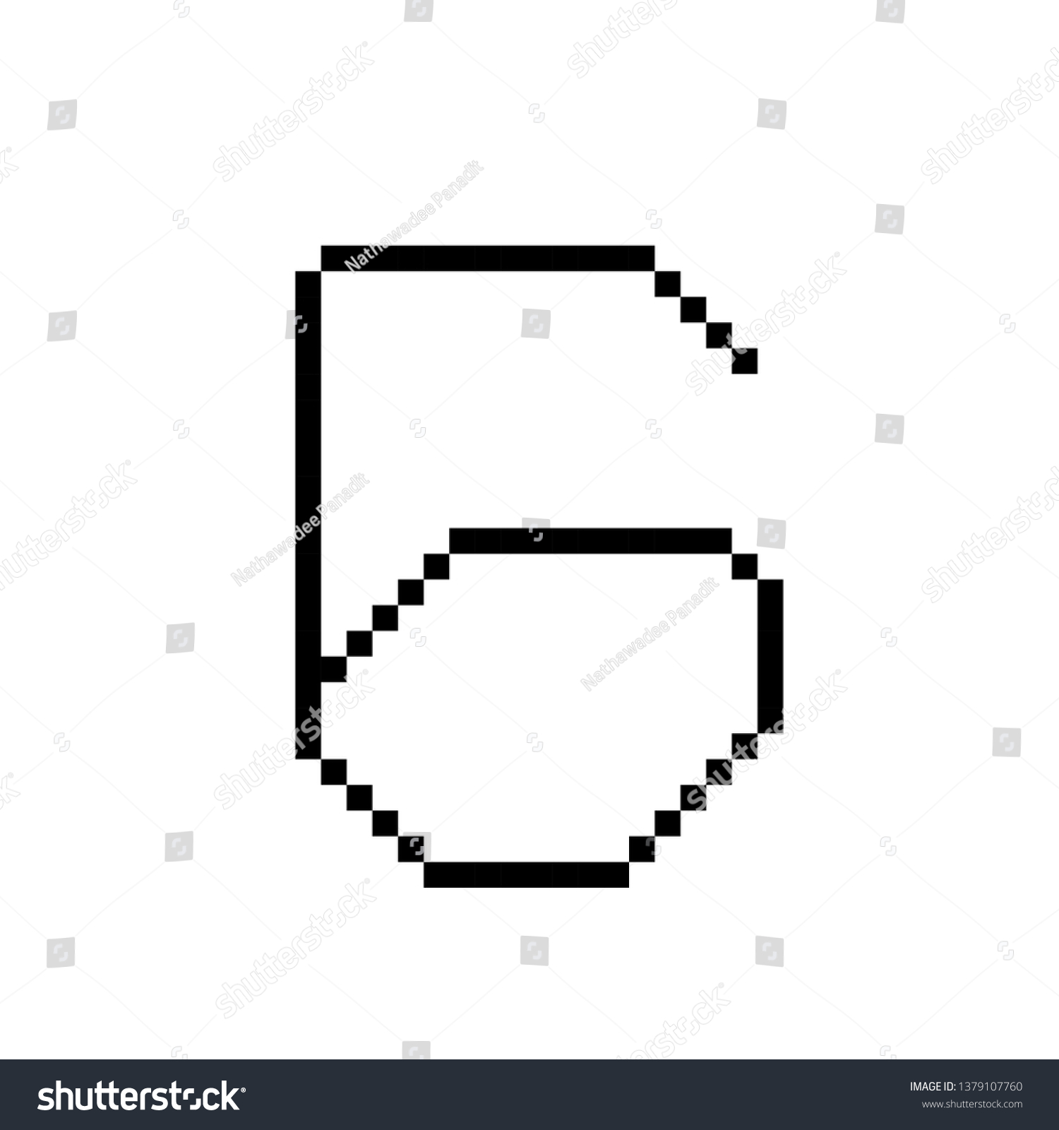 Vektor Stok Pixel Art Number6 (Tanpa Royalti) 1379107760 | Shutterstock