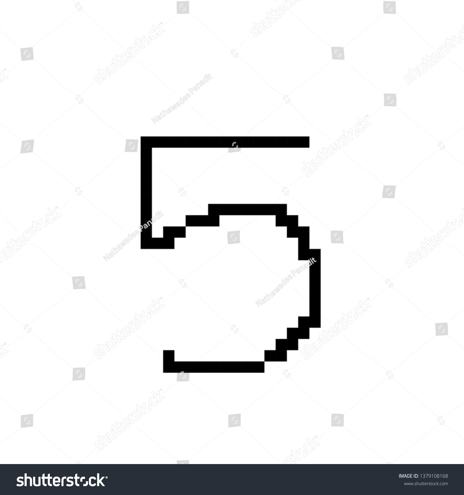 Pixel Art Number5: เวกเตอร์สต็อก (ปลอดค่าลิขสิทธิ์) 1379108168 ...