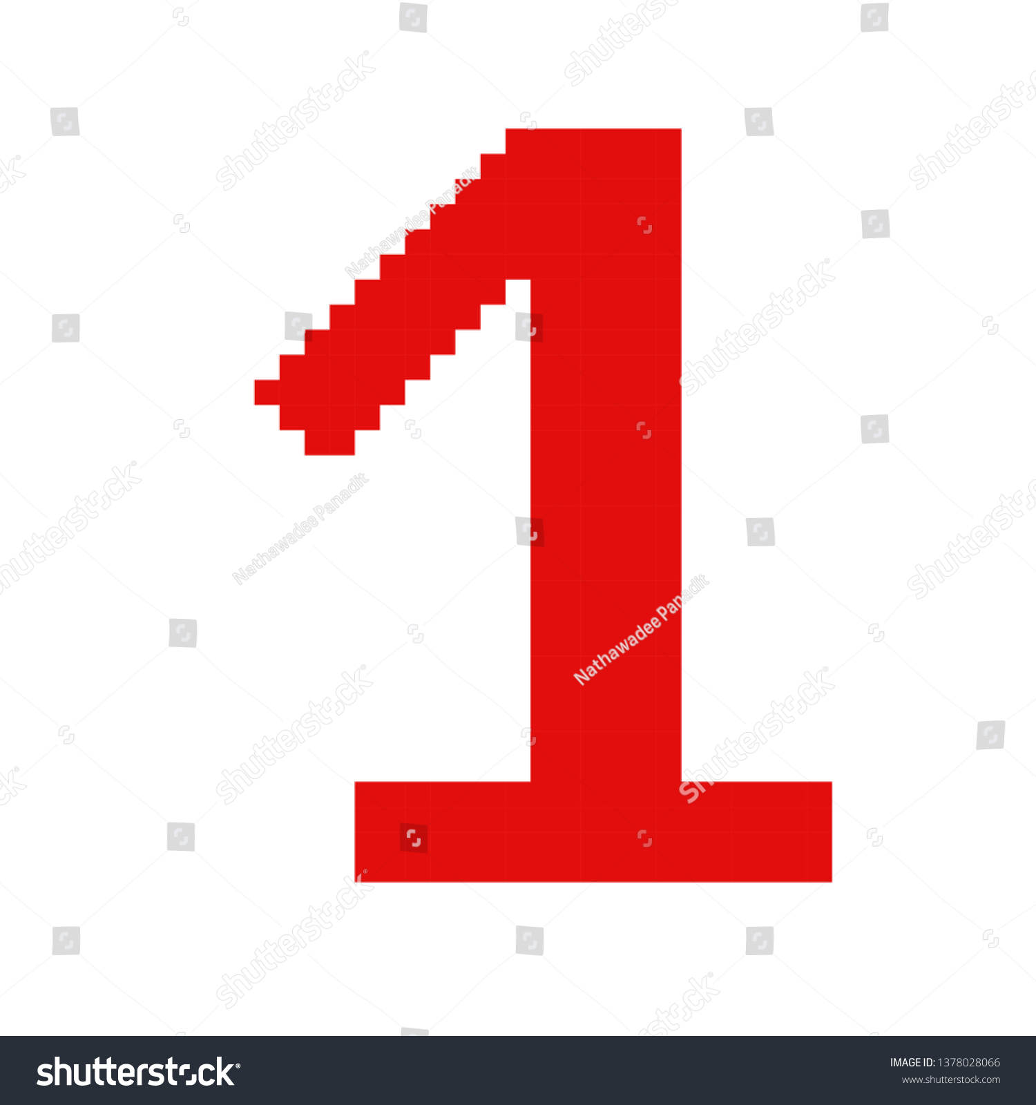 Pixel Art Numberone Stock Vector (Royalty Free) 1378028066 | Shutterstock