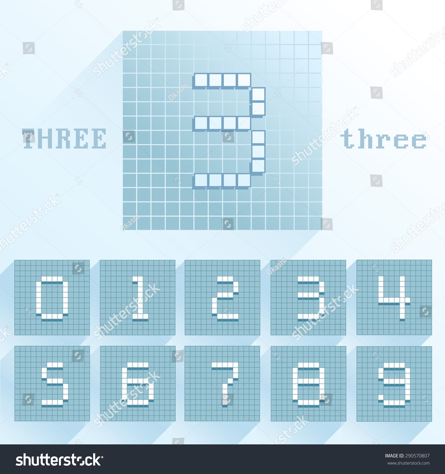 Pixel Art Numbers Vector Illustration 库存矢量图（免版税）290570807 | Shutterstock
