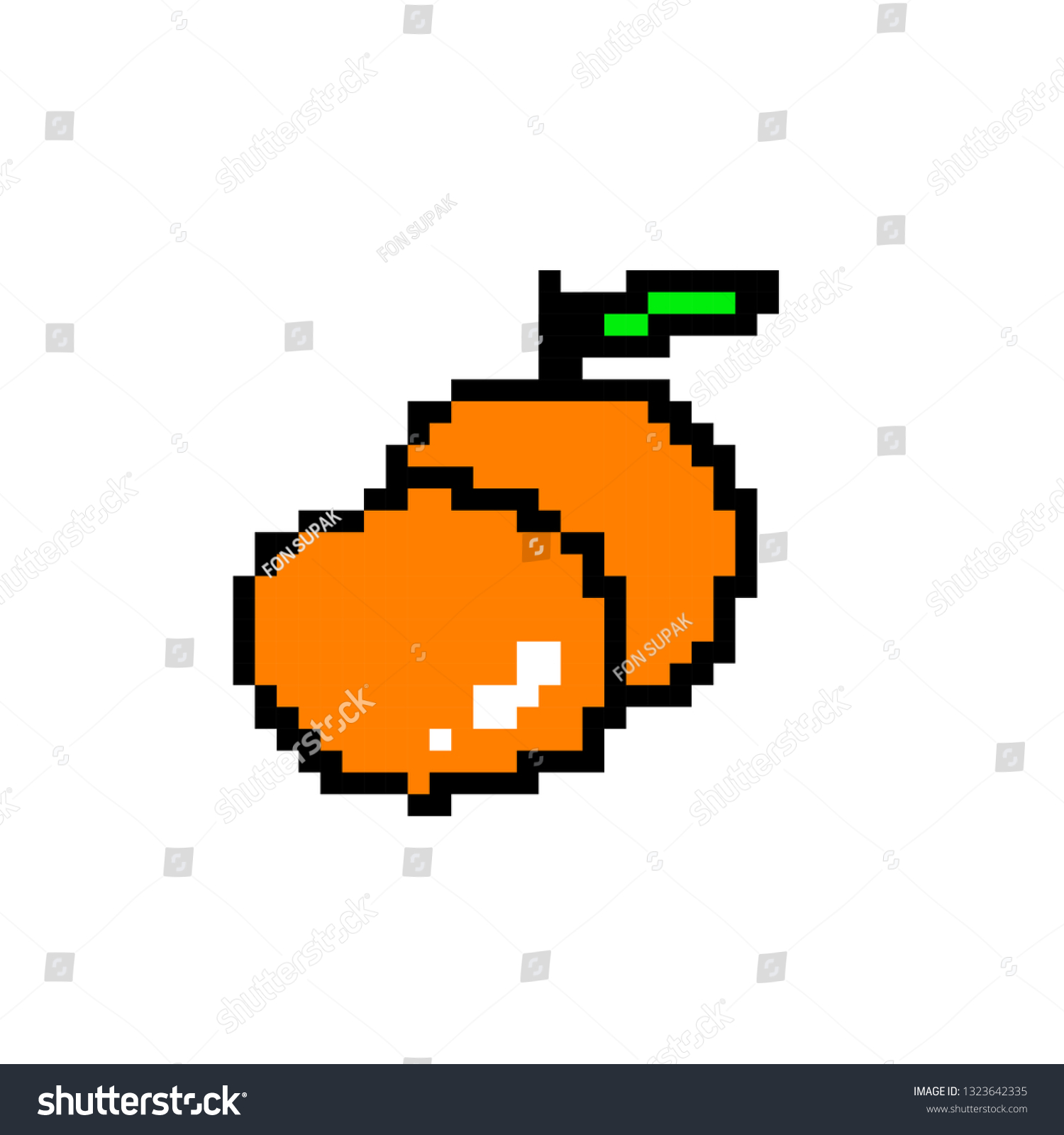 Pixel Art Orange Stock Vector (Royalty Free) 1323642335