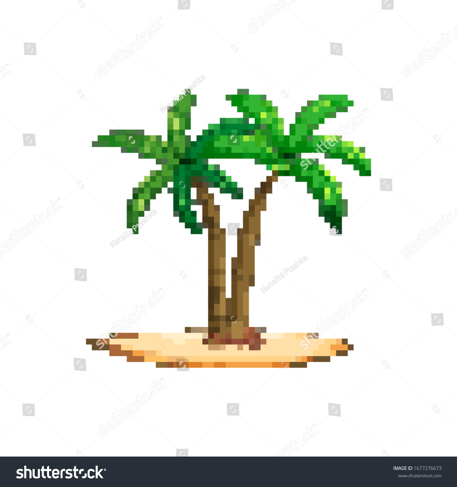 Pixel Art Palm Tree Game 8 Stock Vector (Royalty Free) 1677276673