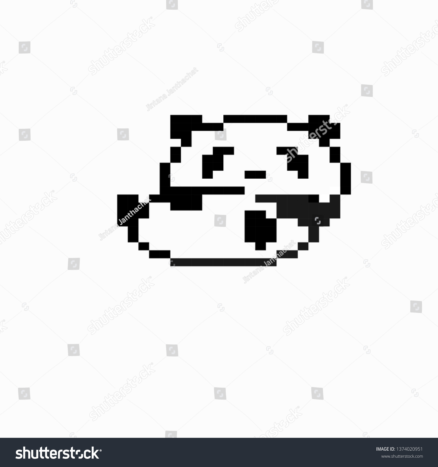 Pixel Art Panda: เวกเตอร์สต็อก (ปลอดค่าลิขสิทธิ์) 1374020951