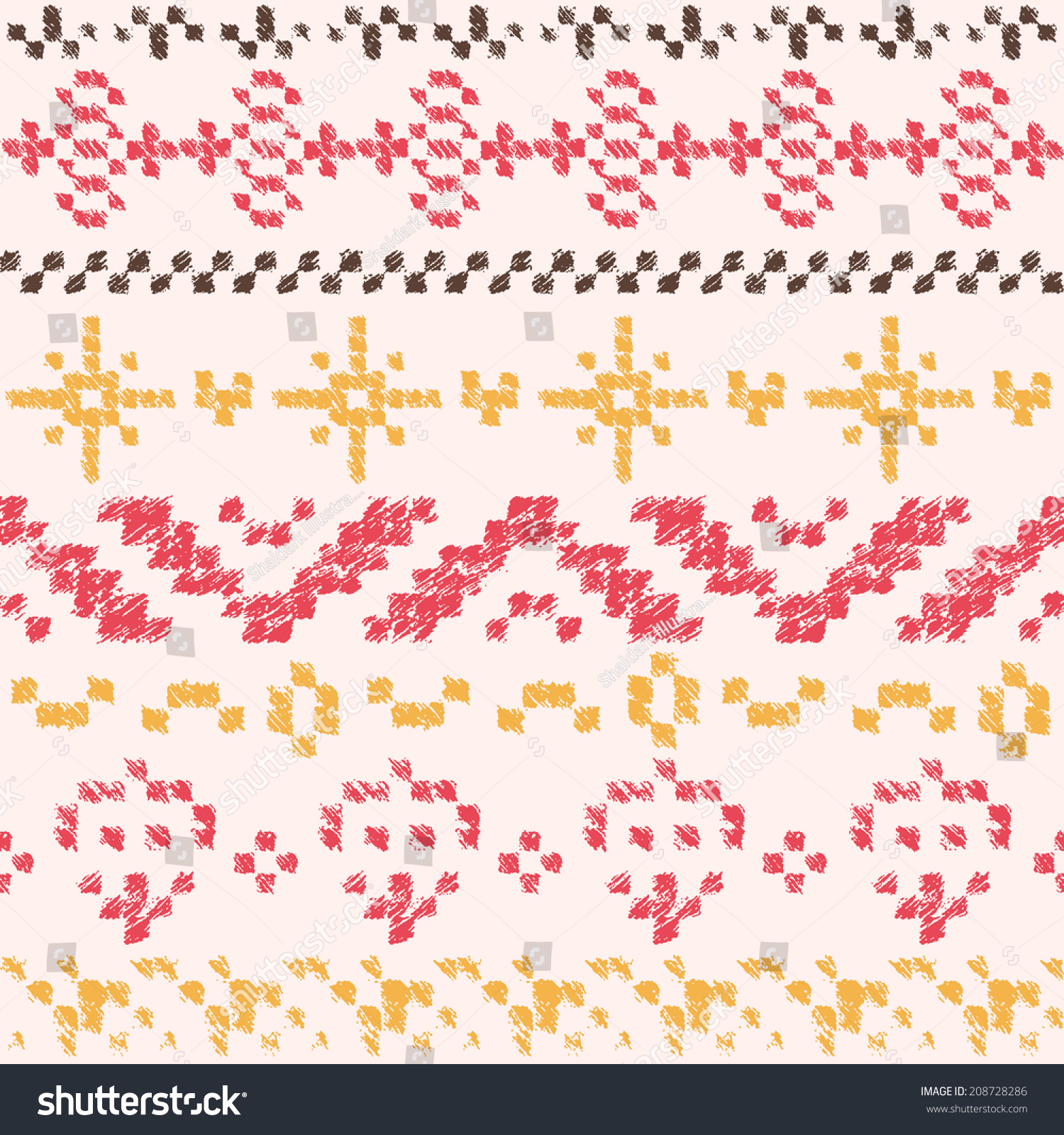 Pixel Art Pattern Aztec Background Stock Vector (Royalty Free ...