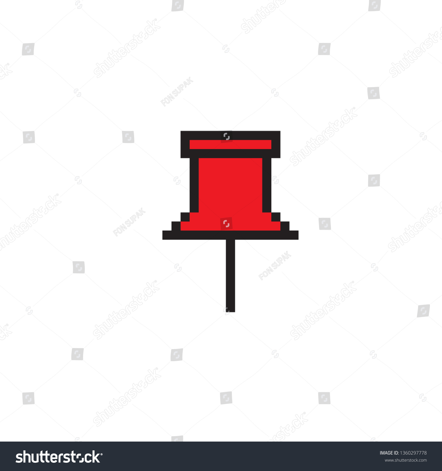 Pixel Art Pin Stock Vector (Royalty Free) 1360297778 | Shutterstock