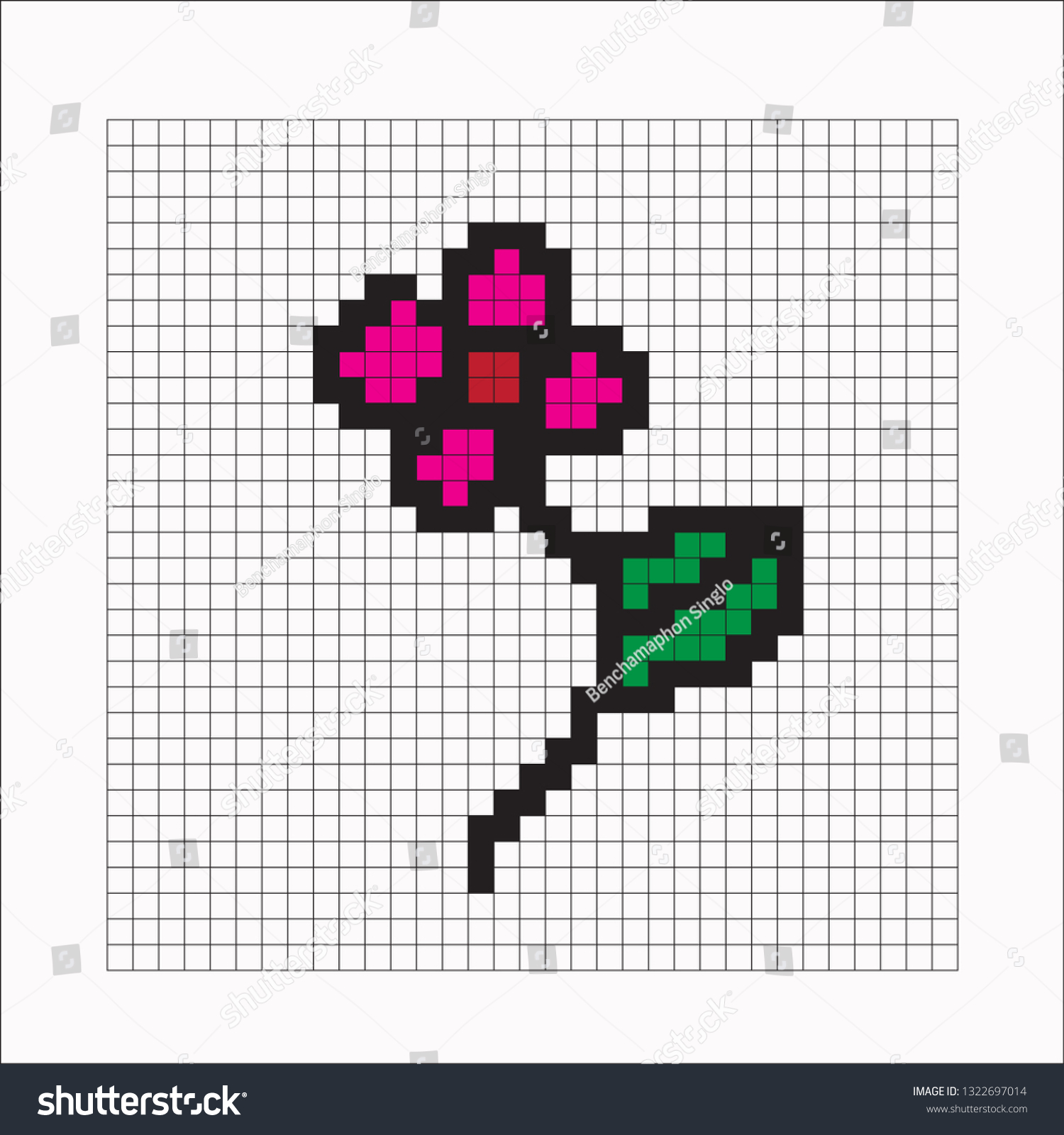 Pixel Art Pink Stock Vector (Royalty Free) 1322697014