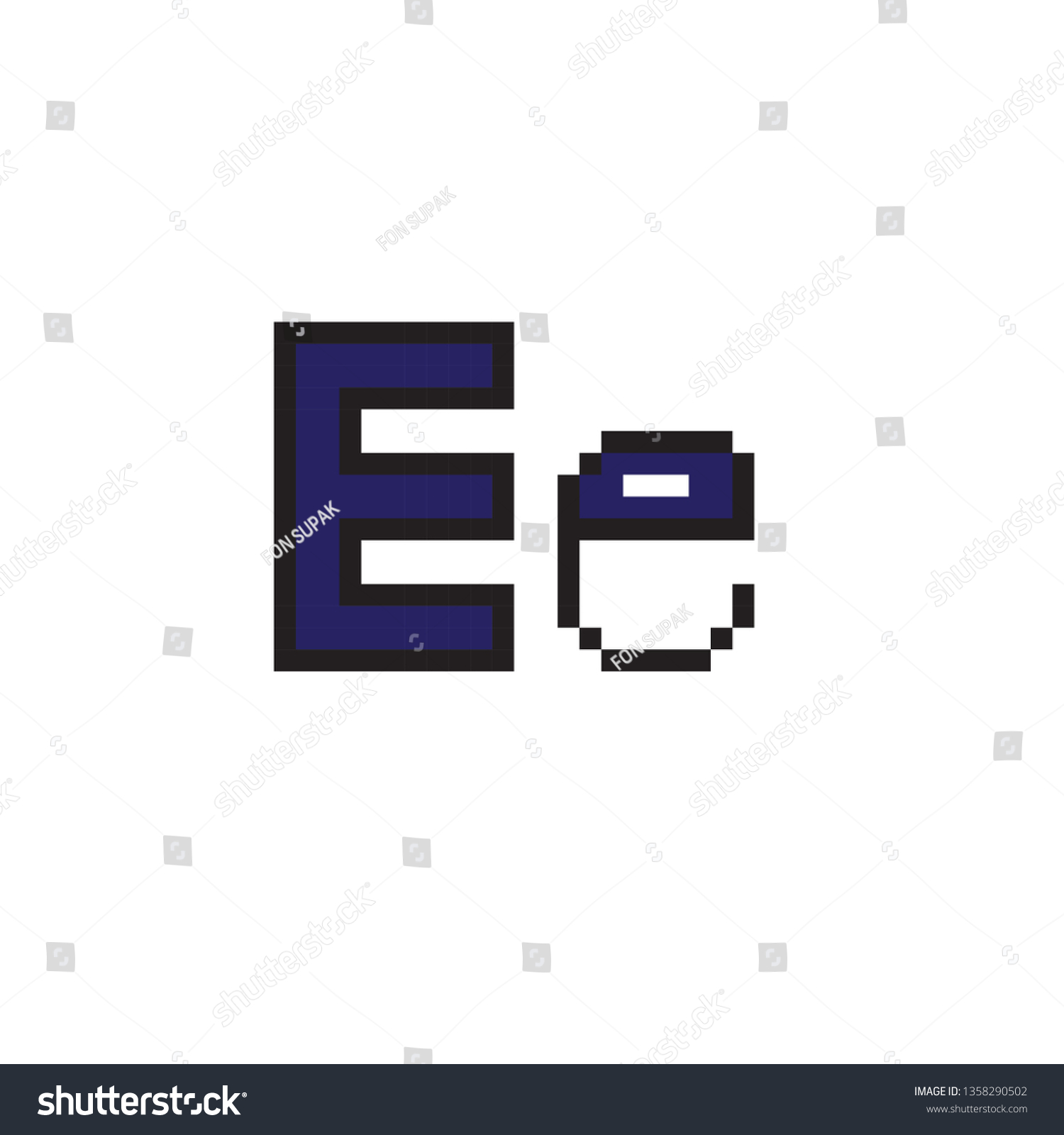 Pixel Art Pixel Art Alphabet E Stock Vector (Royalty Free) 1358290502