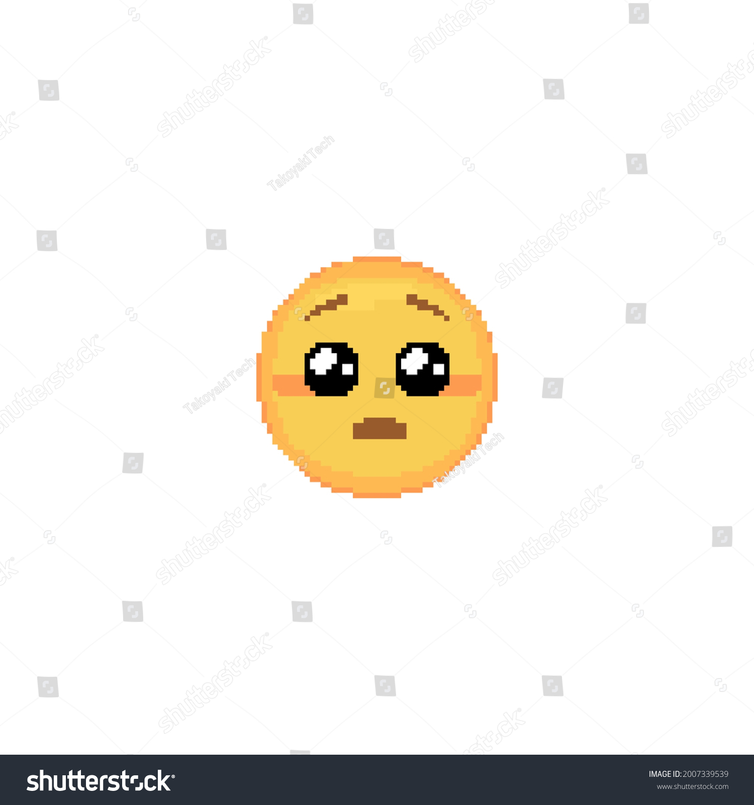 Pixel Art Pleading Emoji Face Icon Vector Có Sẵn Miễn Phí Bản Quyền 2007339539 Shutterstock