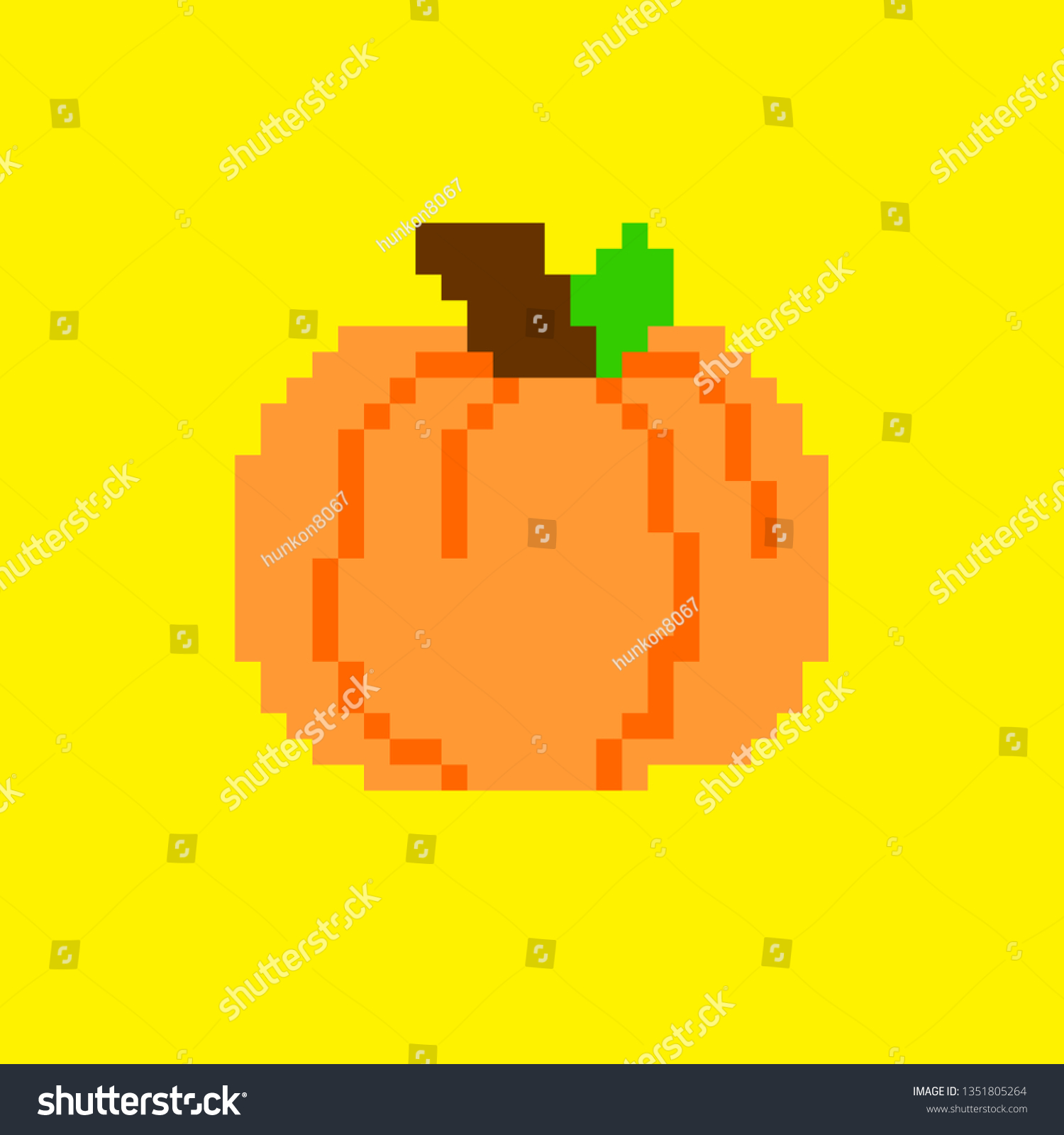 Pixel Art Pumpkin: vector de stock (libre de regalías) 1351805264 ...