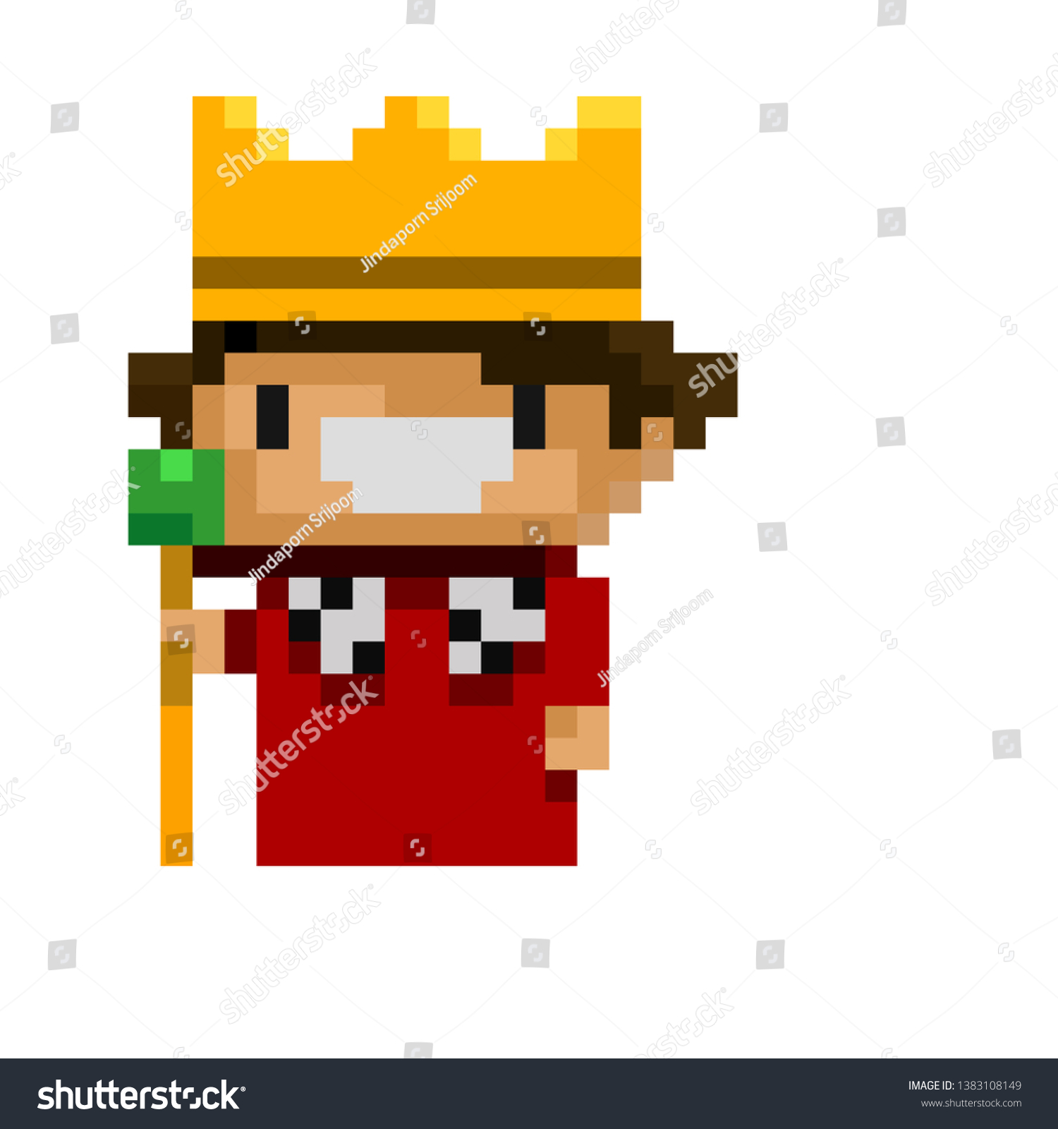 Pixel Art Queen Full Body: เวกเตอร์สต็อก (ปลอดค่าลิขสิทธิ์) 1383108149