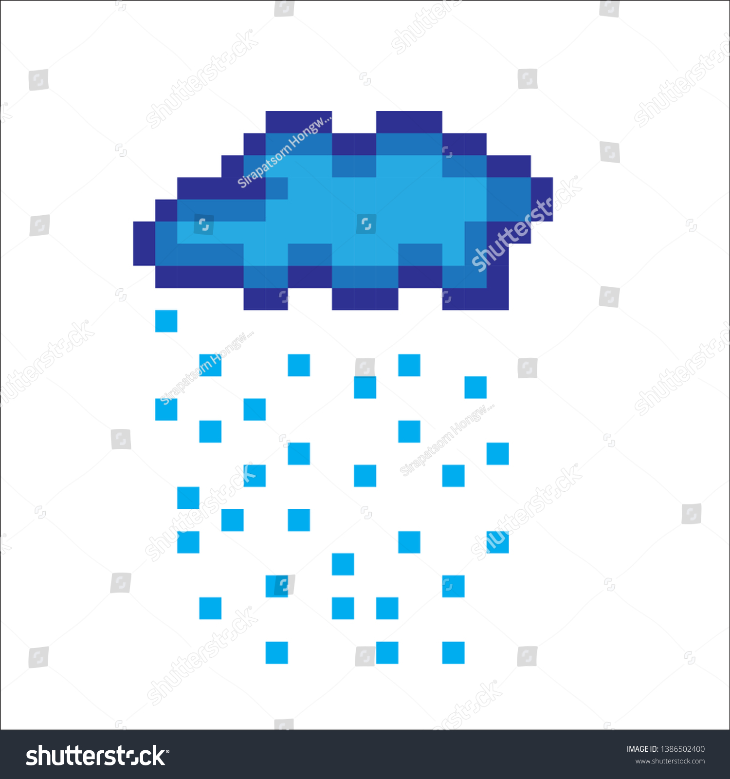 Pixel Art Rain Version Cartoon : image vectorielle de stock (libre de ...