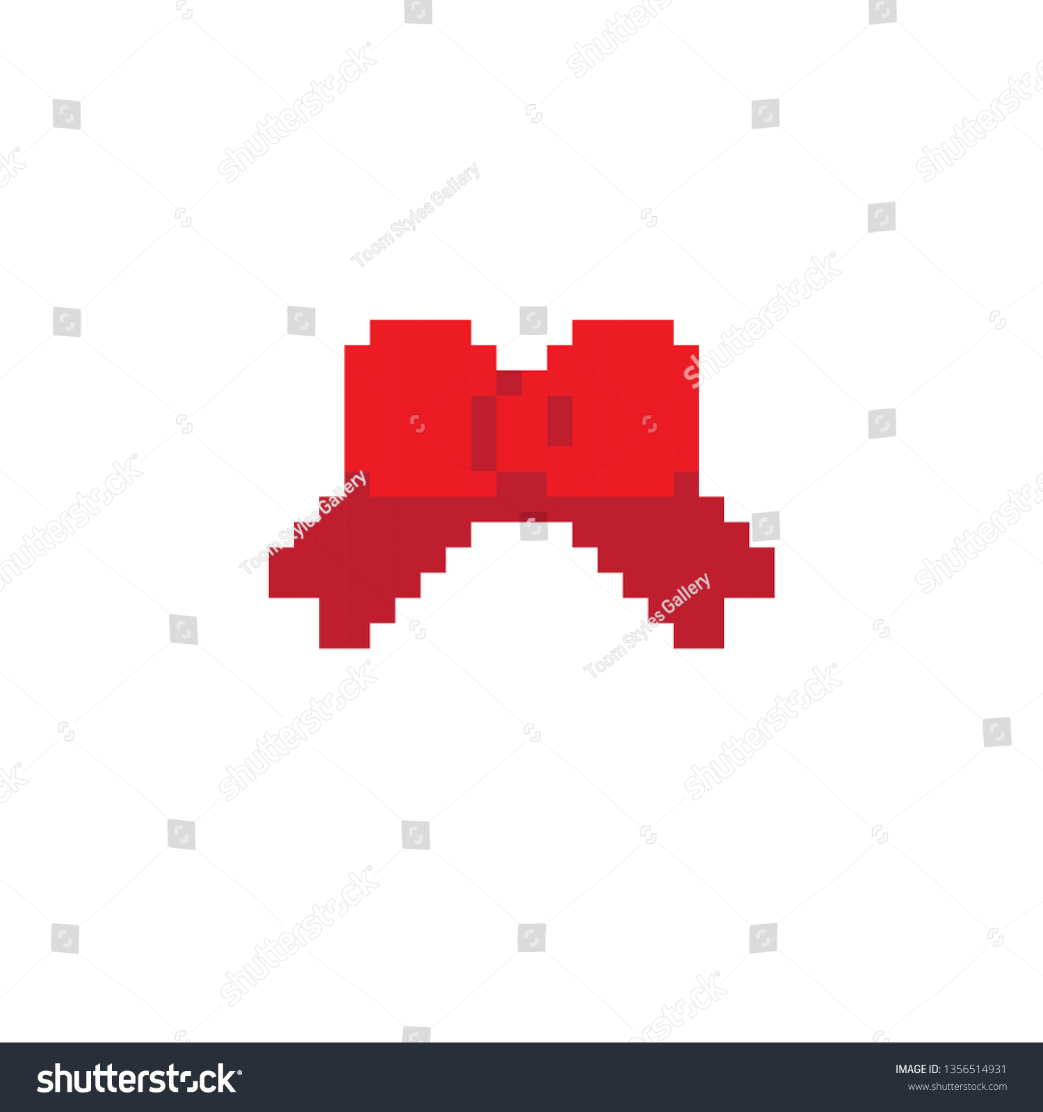 Pixel Art Red Bow Stock Vector (Royalty Free) 1356514931 | Shutterstock