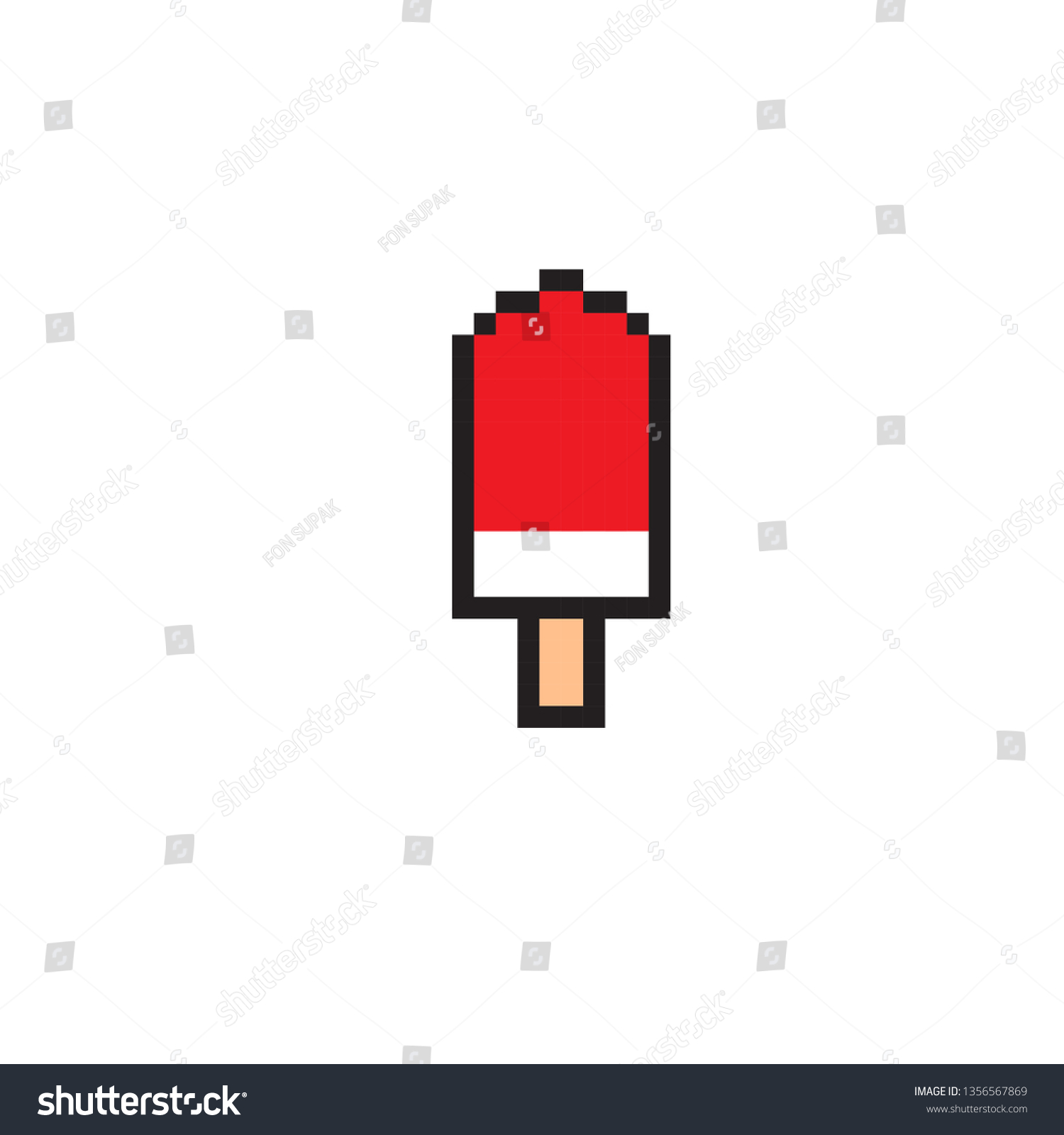 Pixel Art Red Popsicle Stock Vector (Royalty Free) 1356567869 ...