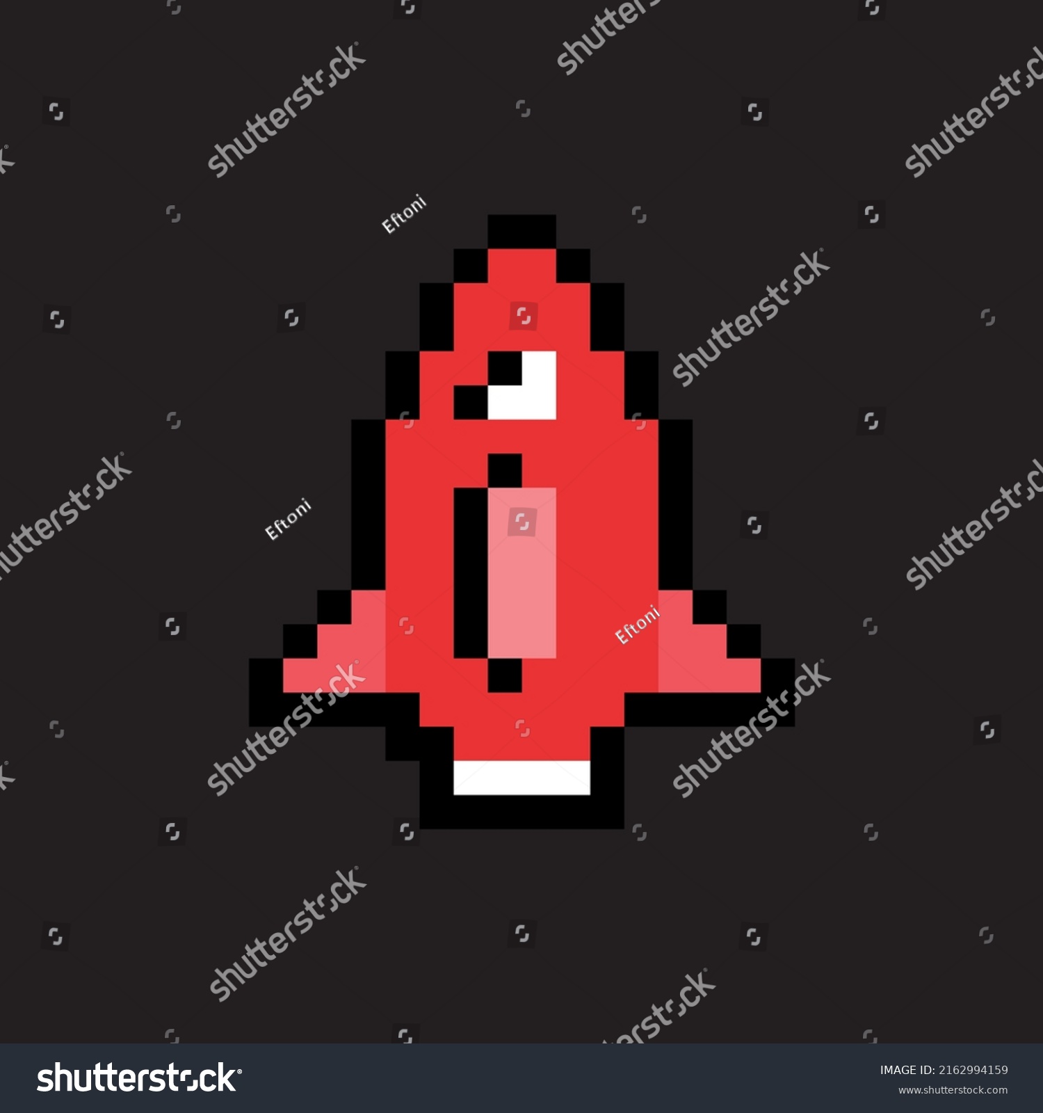 Pixel Art Red Rocket Isolated Stock Vector (Royalty Free) 2162994159 ...