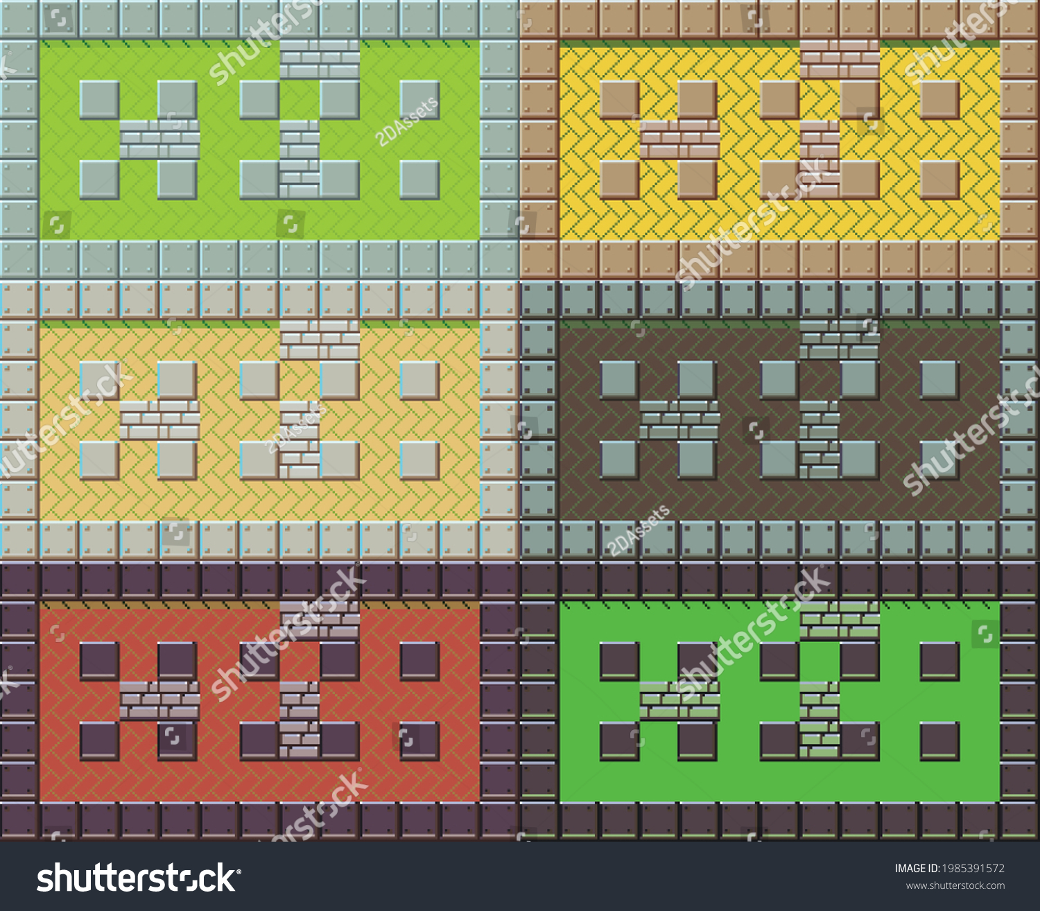 Pixel Art Retro Background Games Stock Vector (Royalty Free) 1985391572 ...
