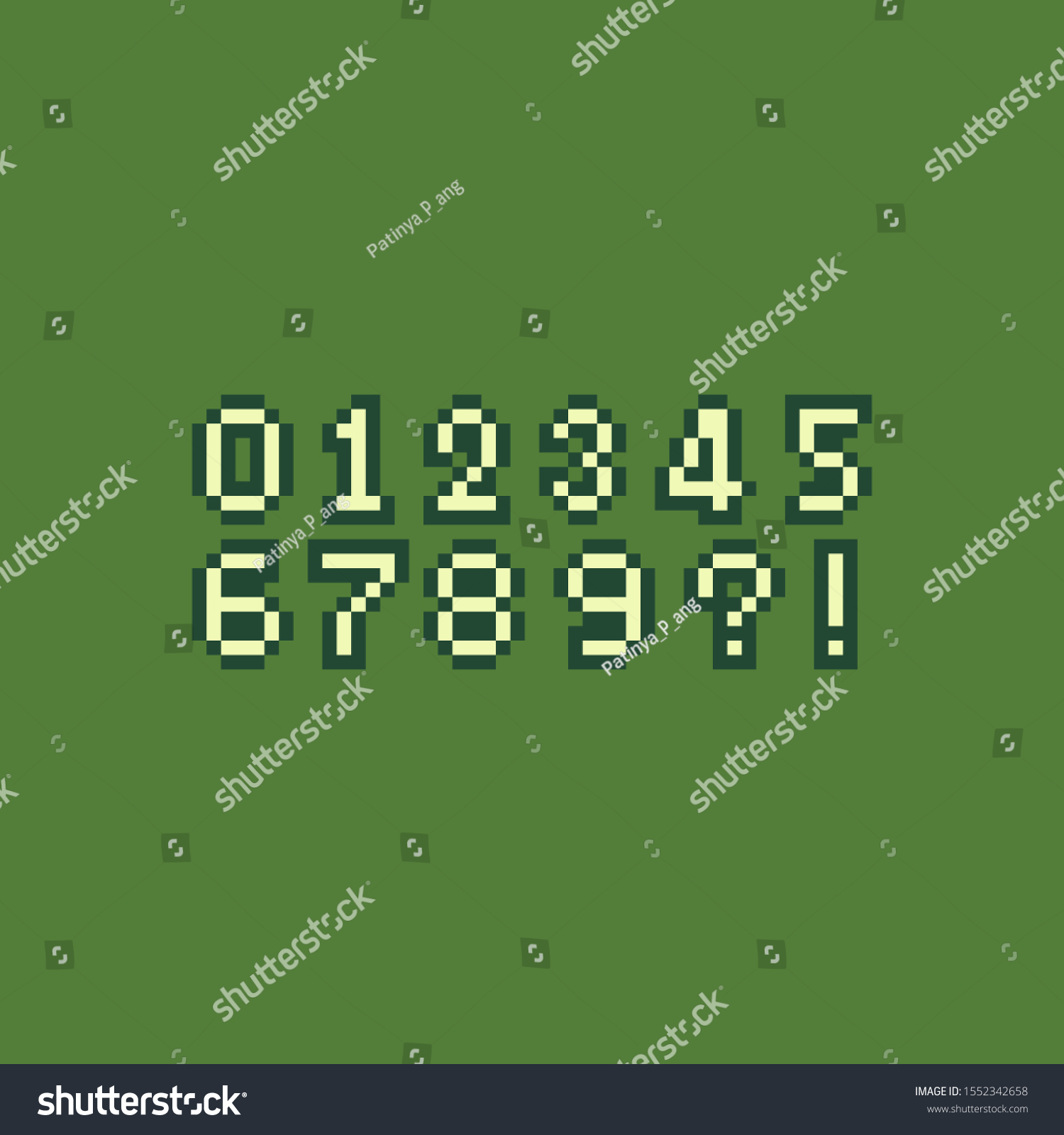 Pixel Art Retro Number Set: vector de stock (libre de regalías ...