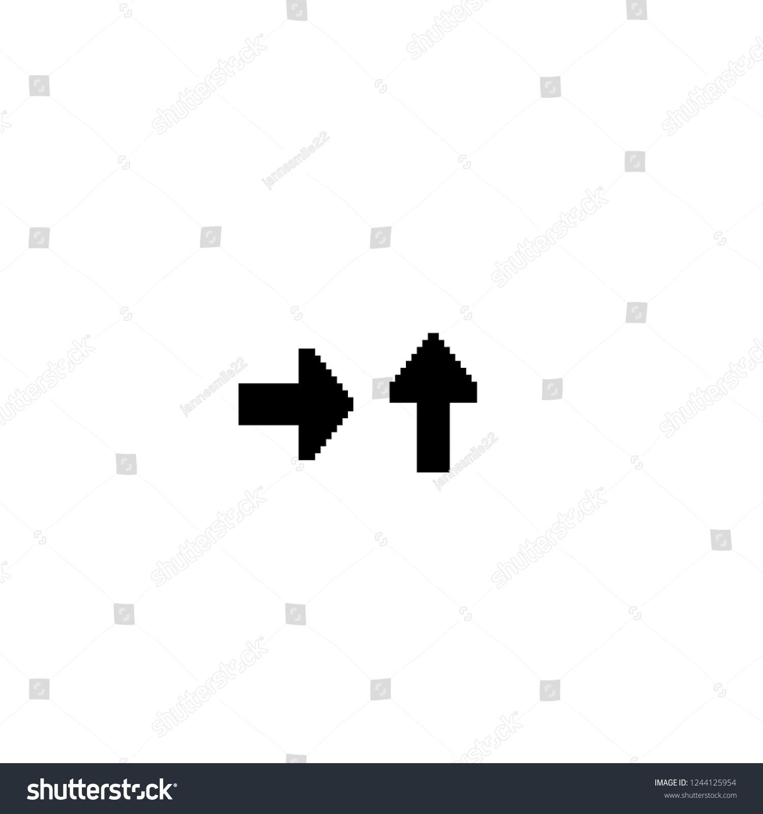 Pixel Art Right Arrow Stock Vector (Royalty Free) 1244125954