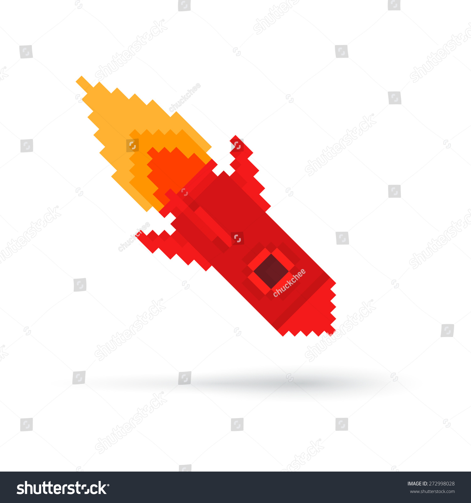 Pixel Art Rocket Flying Down Falling Stock Vector (Royalty Free ...