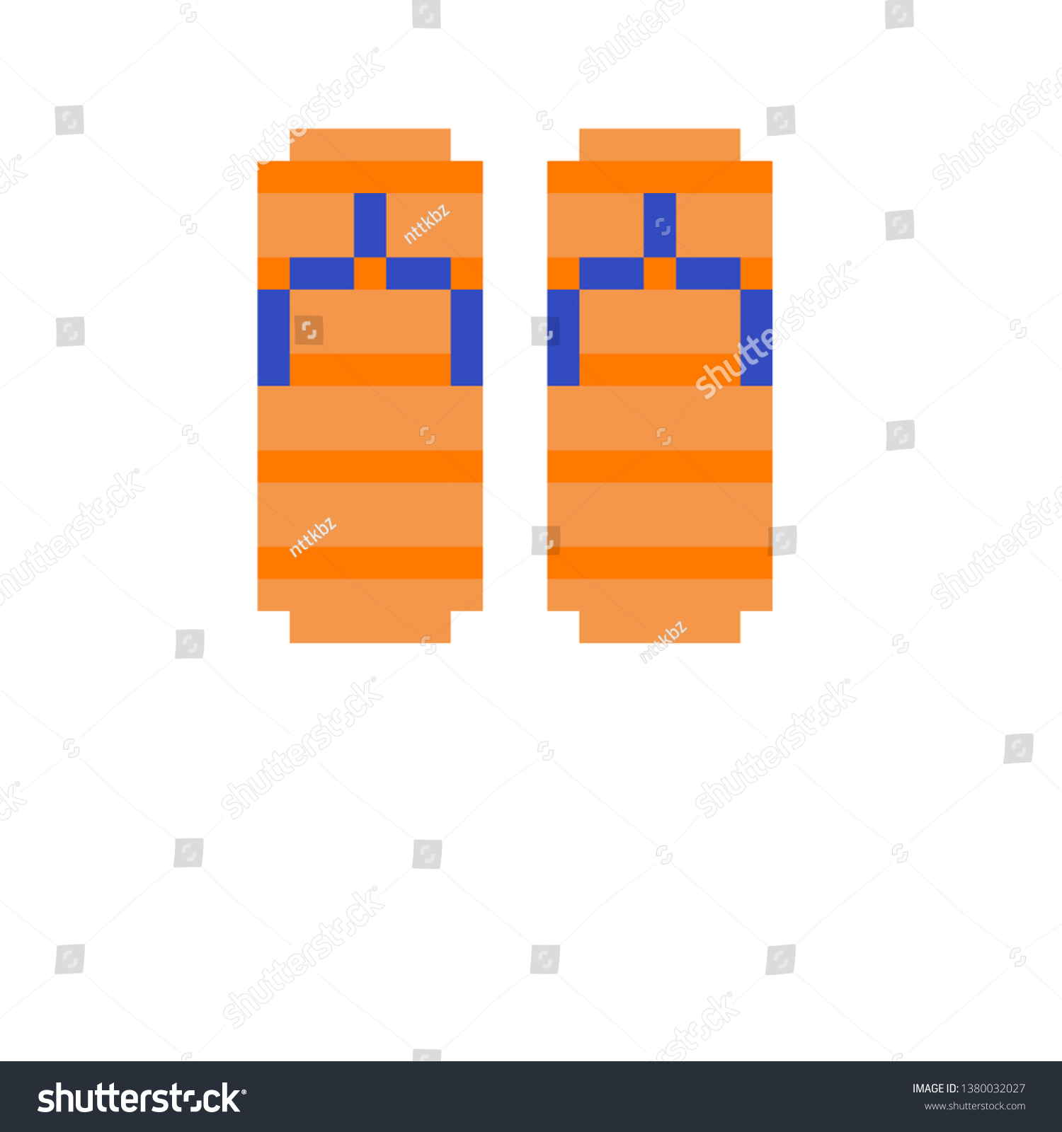 Pixel Art Sandals Stock Vector (Royalty Free) 1380032027 | Shutterstock
