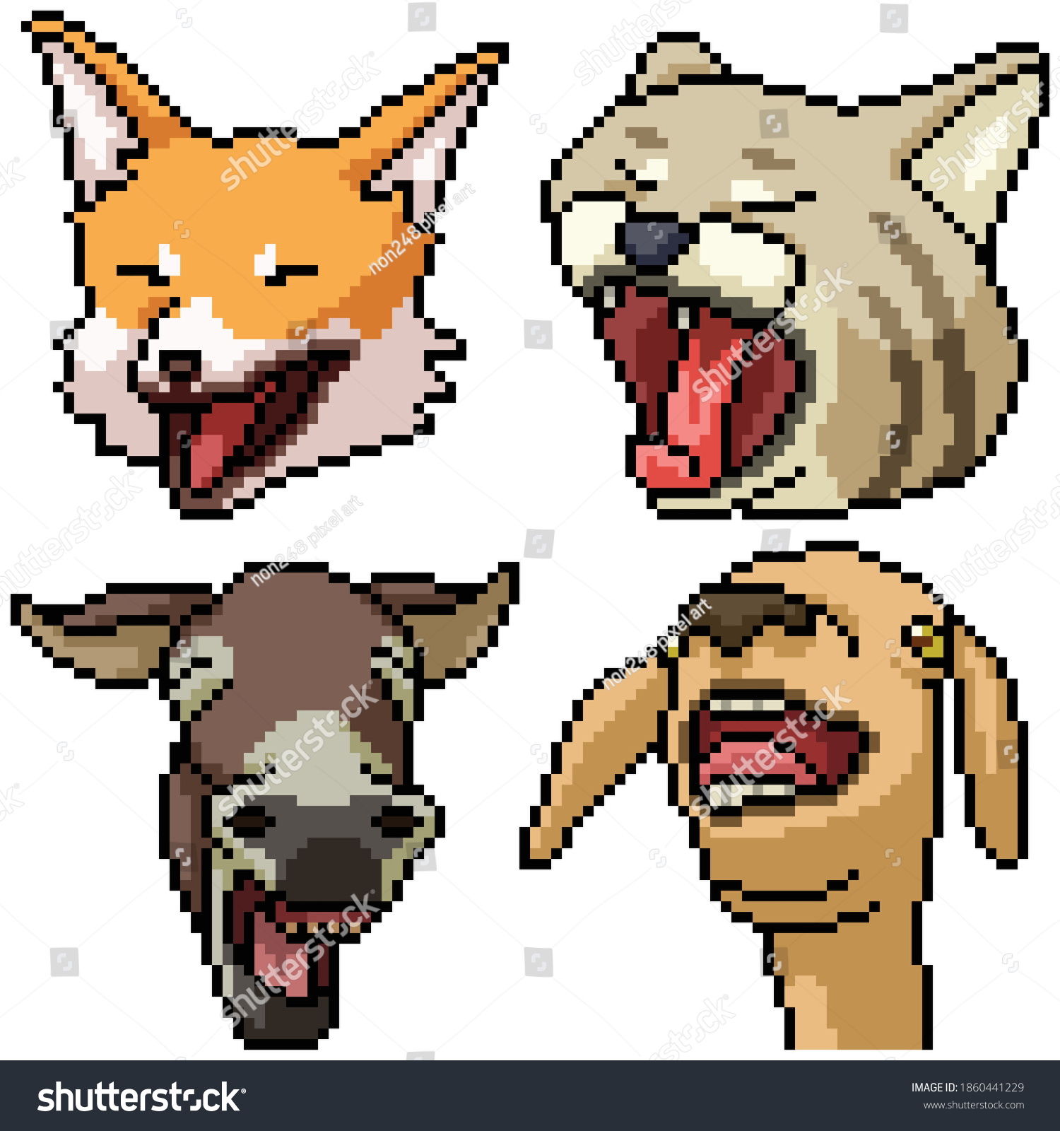 Pixel Art Set Isolated Laughing: Vector có sẵn (miễn phí bản quyền ...
