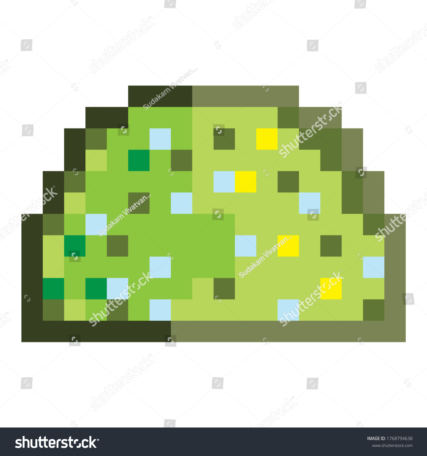 Arbustos de Pixel Art. Elementos naturales.: vector de stock (libre de ...